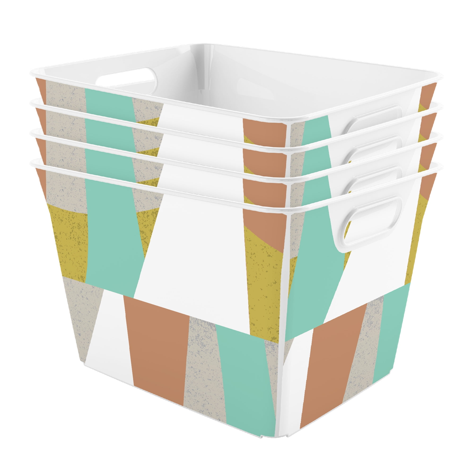 Curver Medium Decorative Storage V Basket 4 Pack - Multicolor Resin ...