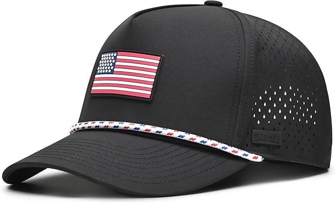 Curves & Clubs USA Golf Rope Hat – American Flag Golf Cap, Performance ...