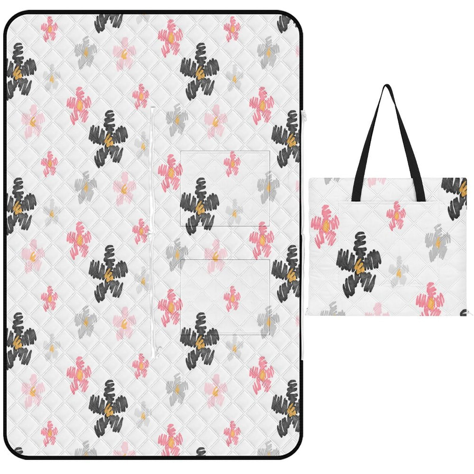 Curves, Flowers, Cherry Blossoms Waterproof Beach Mat Folding Mattress ...