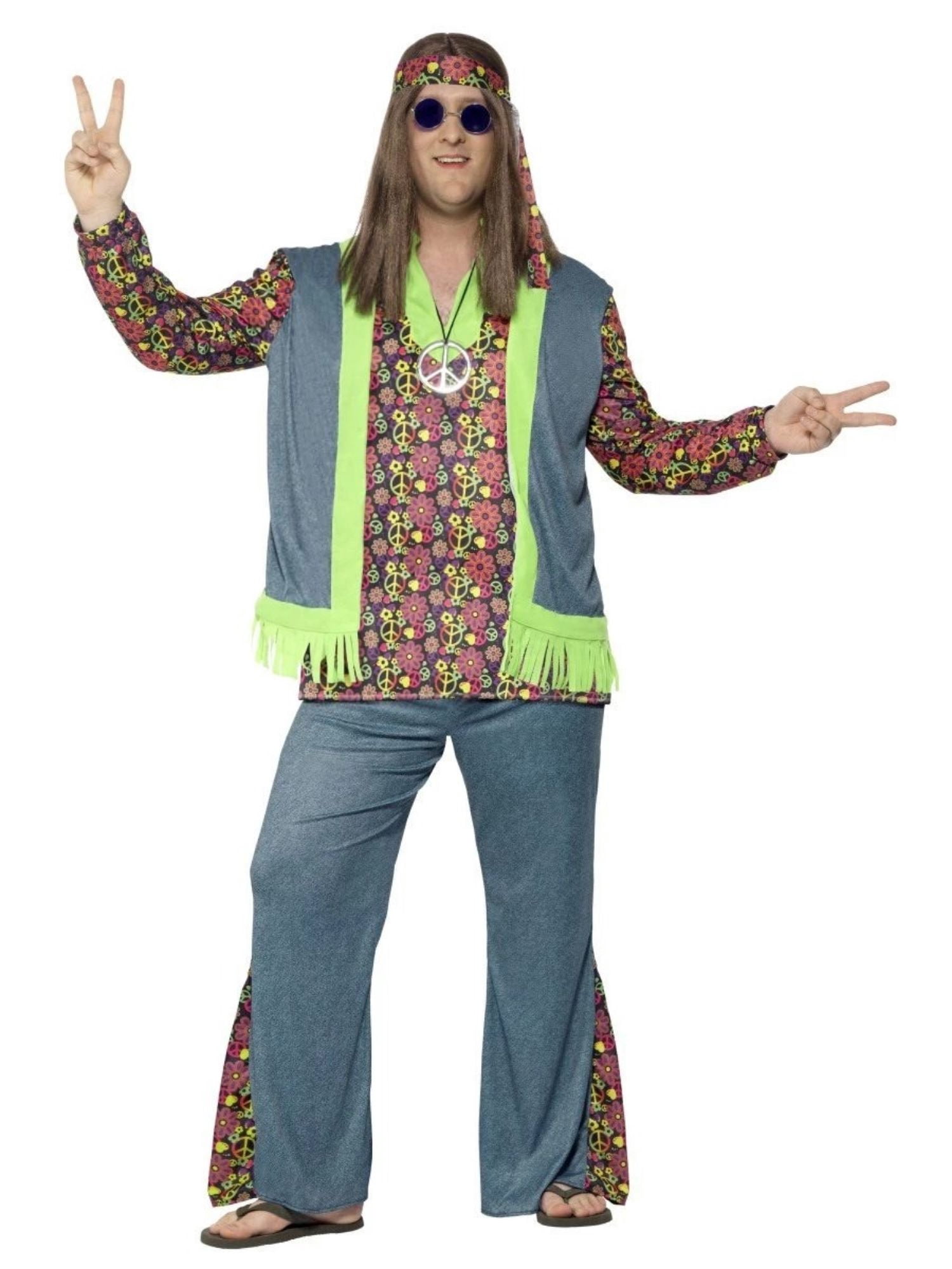 Curves Hippie Costume Groovy Man - Walmart.com