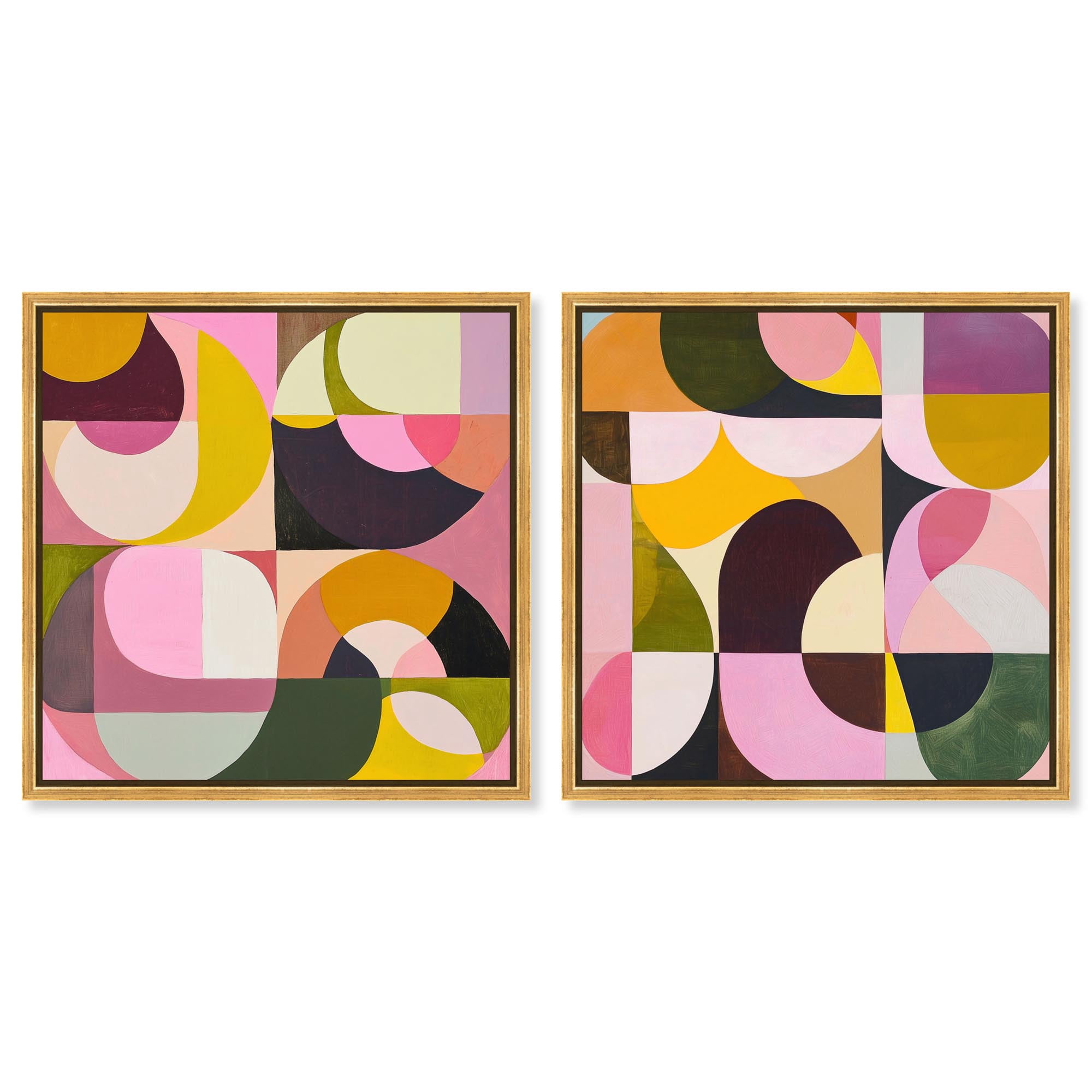 Curvilinear Structures I & II Canvas Print Colorful Wall Decor Set by ...