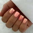 Curvlife short squoval pearl Gel Press On Nails pink glossy shiny for ...