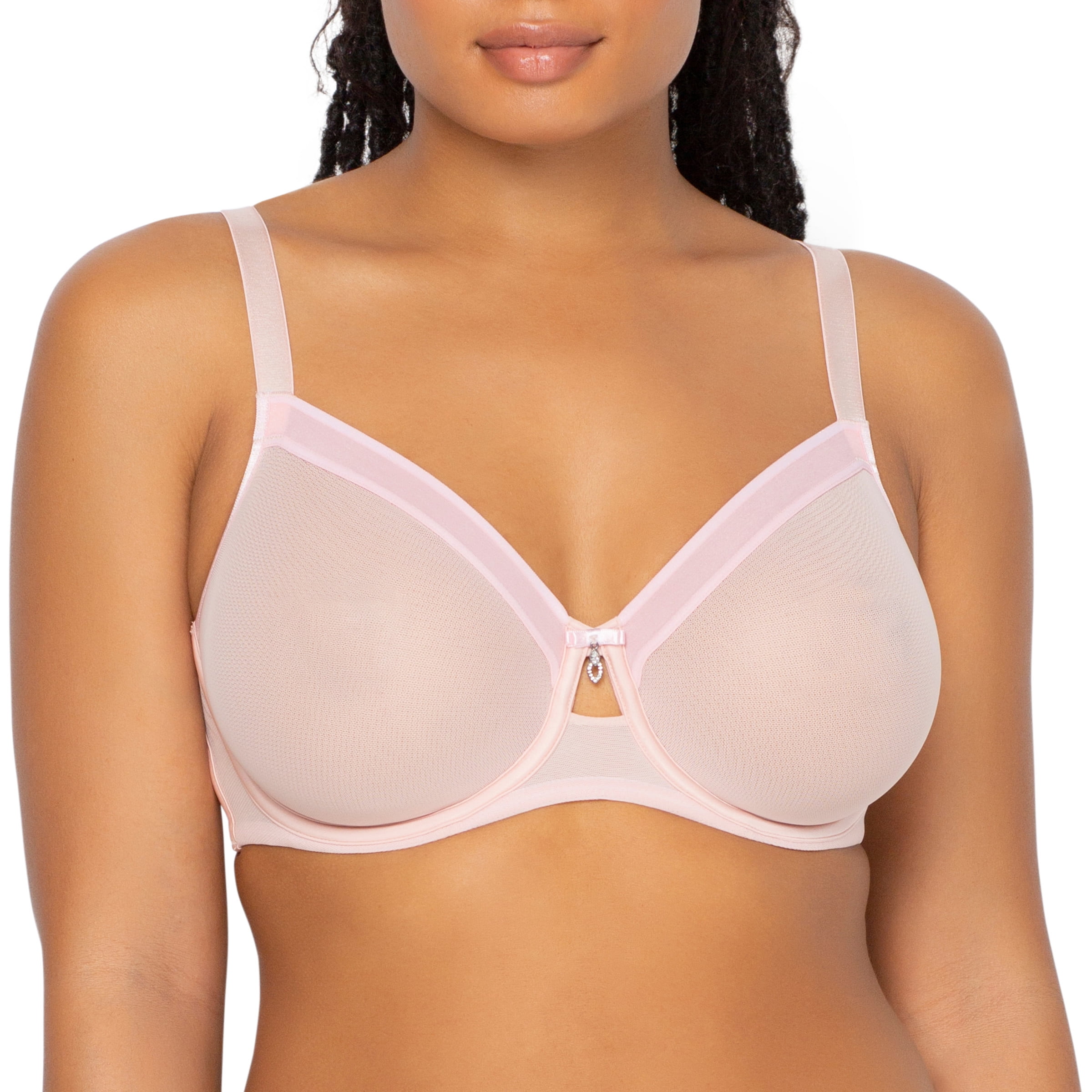 Curvy Couture Womens Plus Size Sheer Mesh Full Coverage Unlined