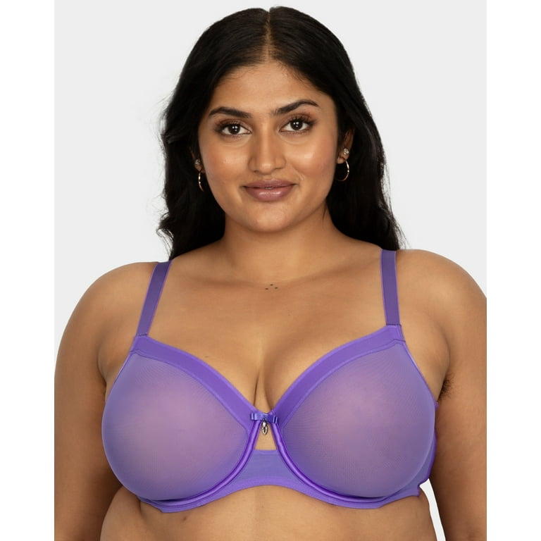 Curvy Couture Women s Plus Size Sheer Mesh Full Coverage Unlined Underwire Bra Walmart
