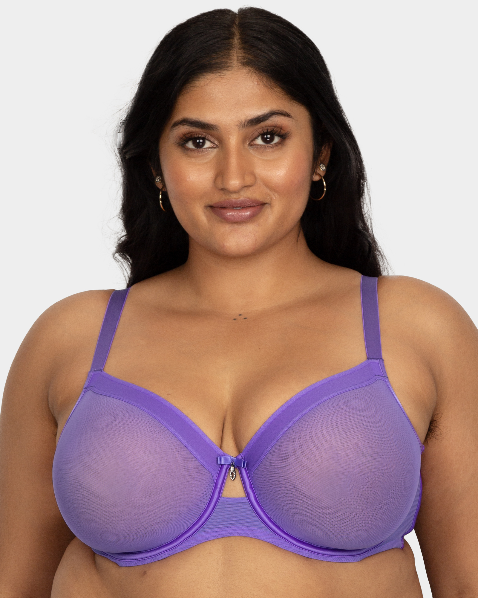 Curvy Couture Women s Plus Size Sheer Mesh Full Coverage Unlined