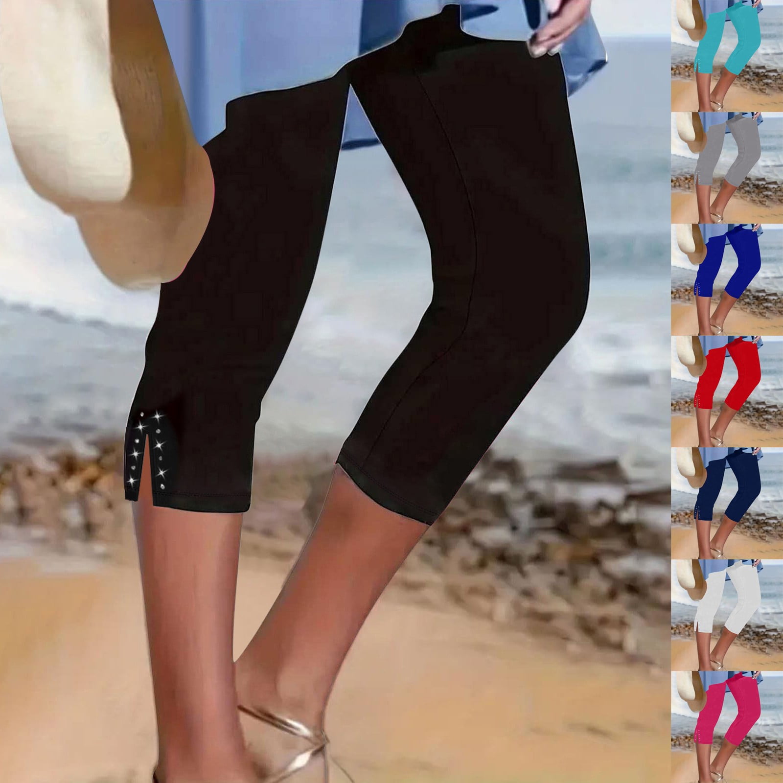 Curvy High Rise Yoga Cropped Pants for Women 2025 Summer Workout ...