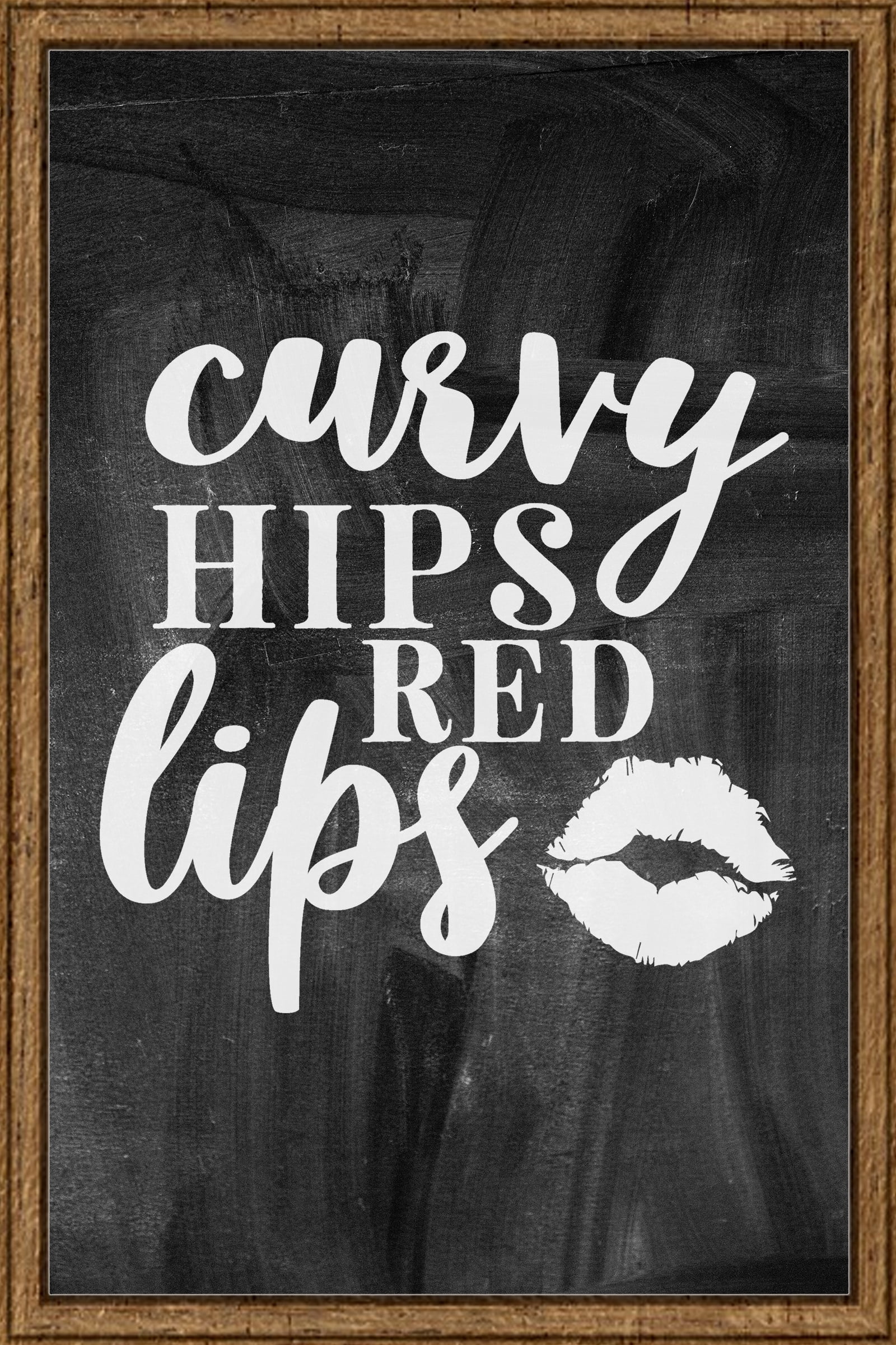Curvy Hips Red Lips Plus Size Beauty Kiss Smooch Curves Tin Sign Chalk ...