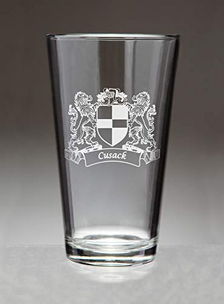 Cusack Irish Coat of Arms Lions Pint Glasses (Sand Etched) - Walmart.com