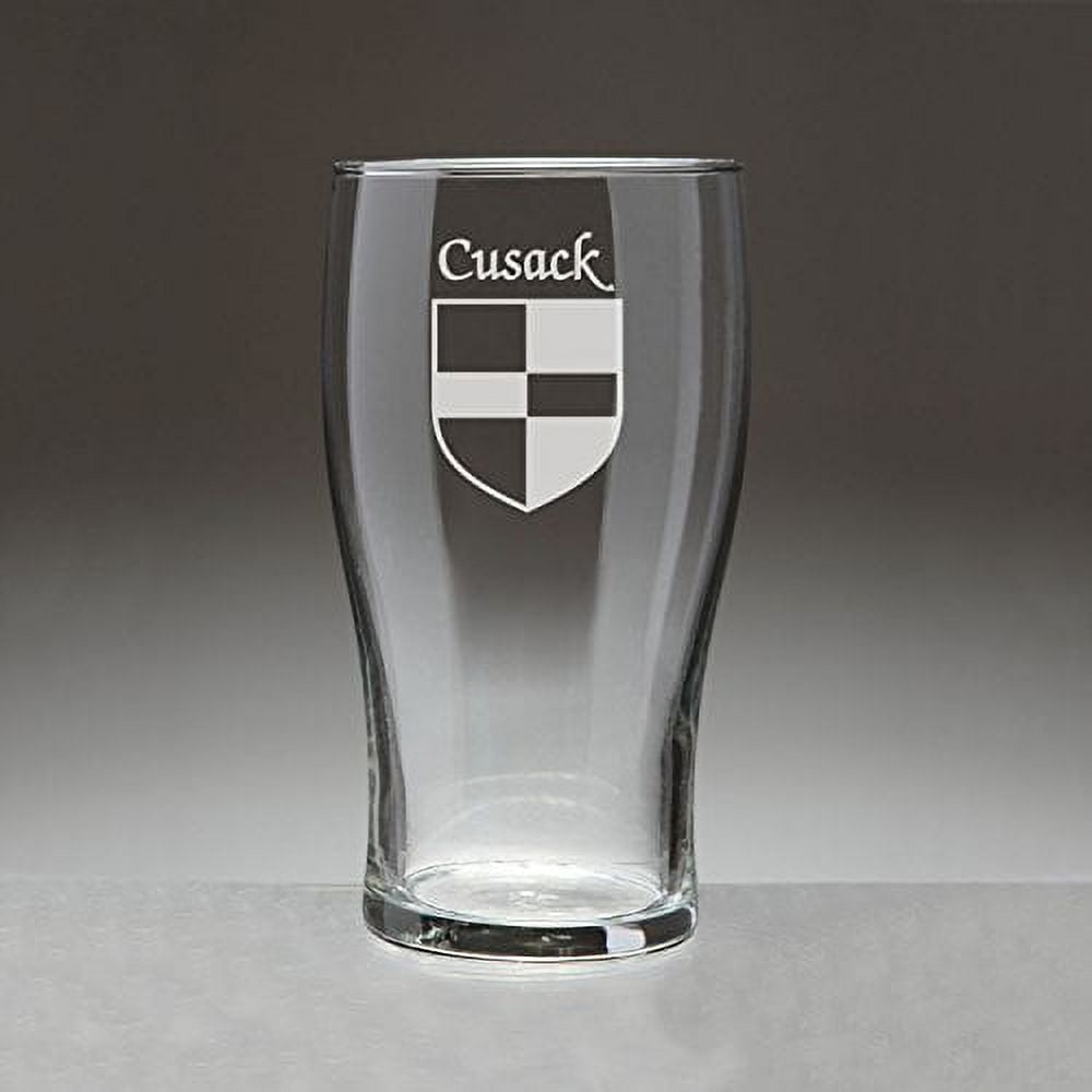 Cusack Irish Coat of Arms Tavern Glasses - Set of 4 (Sand Etched ...