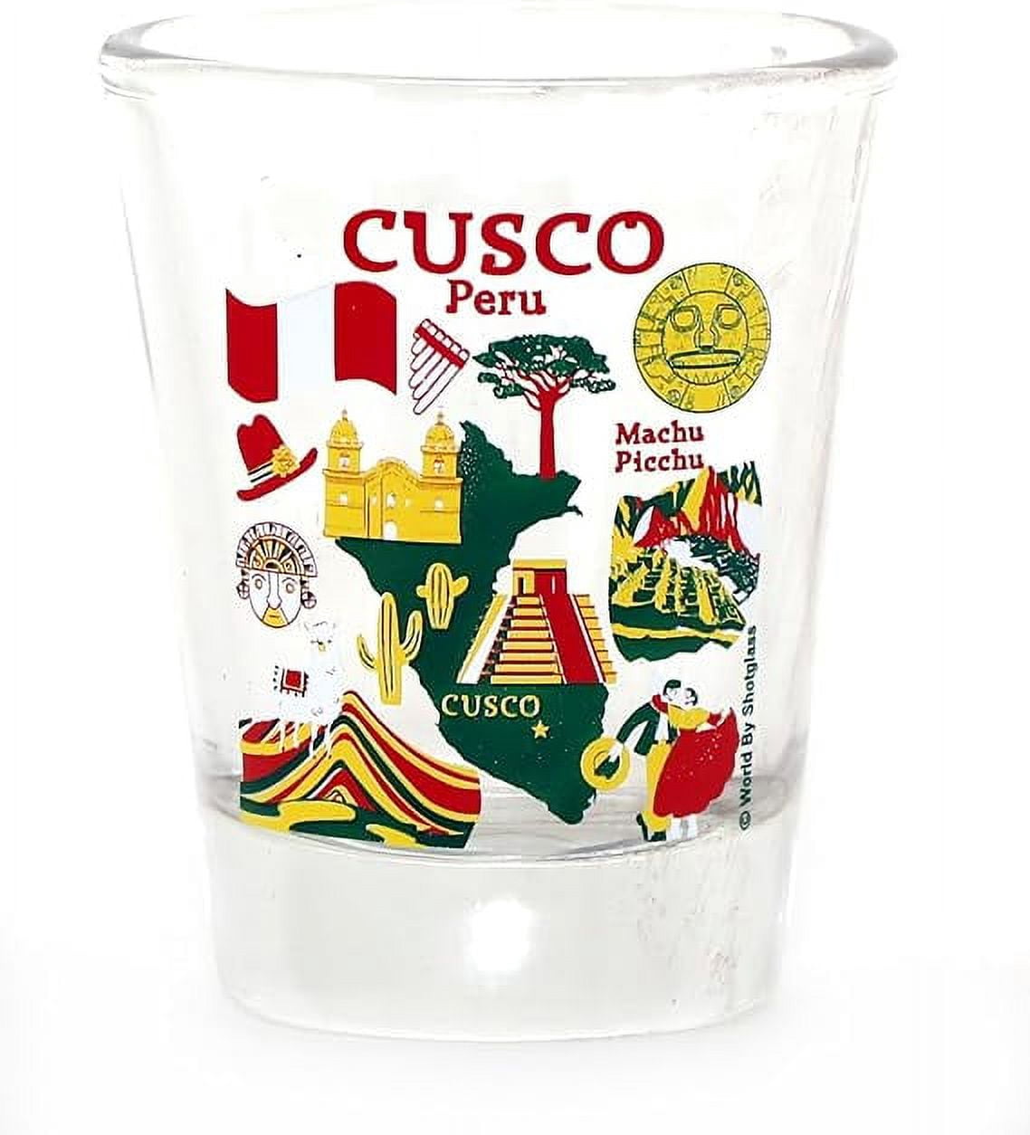 Cusco (Machu Picchu) Peru Landmarks and Icons Collage Shot Glass ...