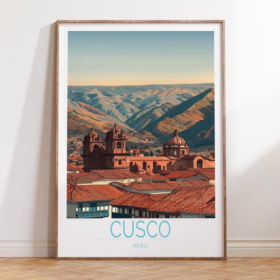 Cusco Peru Andes Mountain City Print, Unframed Canvas Size 8x12 ...