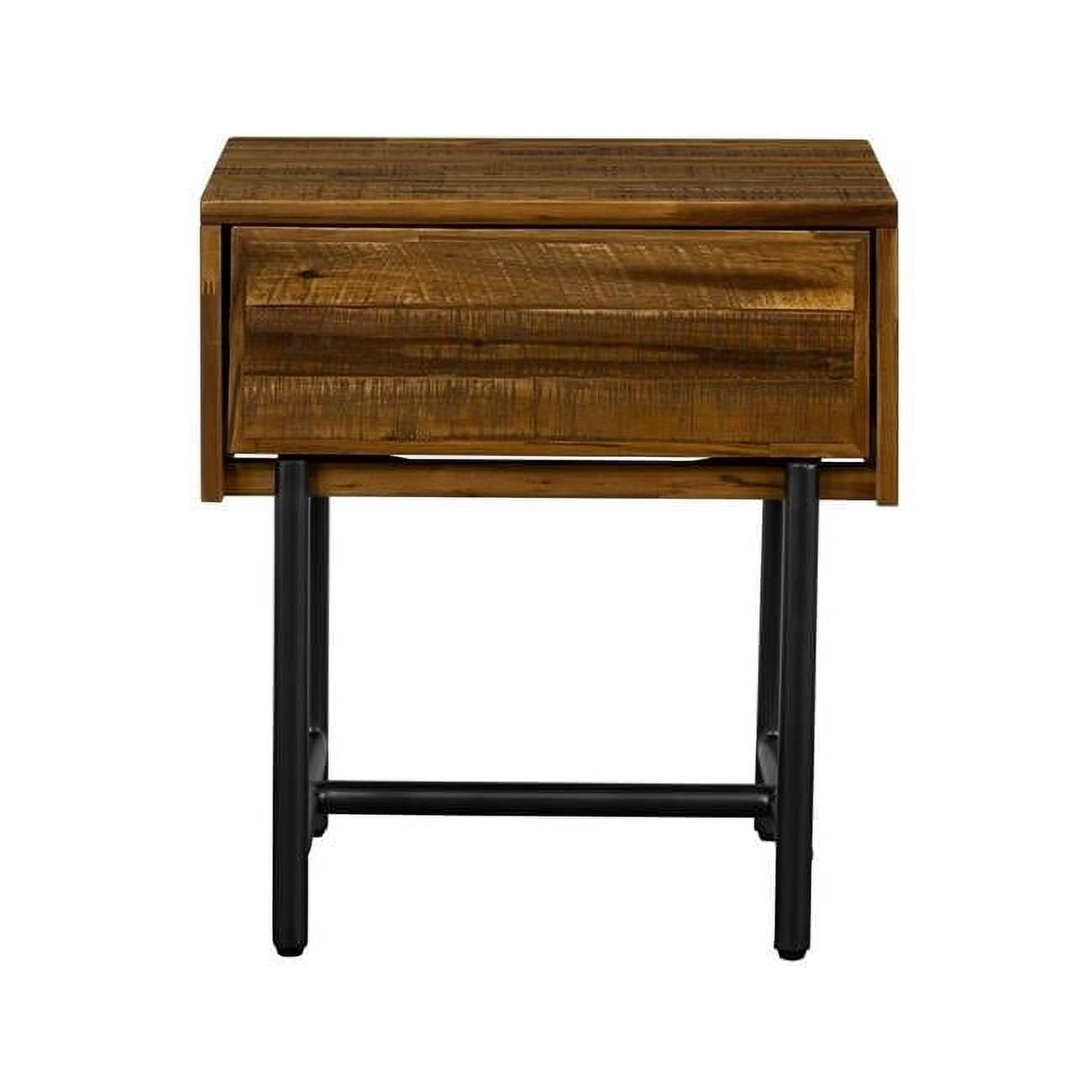 Cusco Rustic Acacia Single Drawer Night Stand - 20 x 20 x 17 in ...