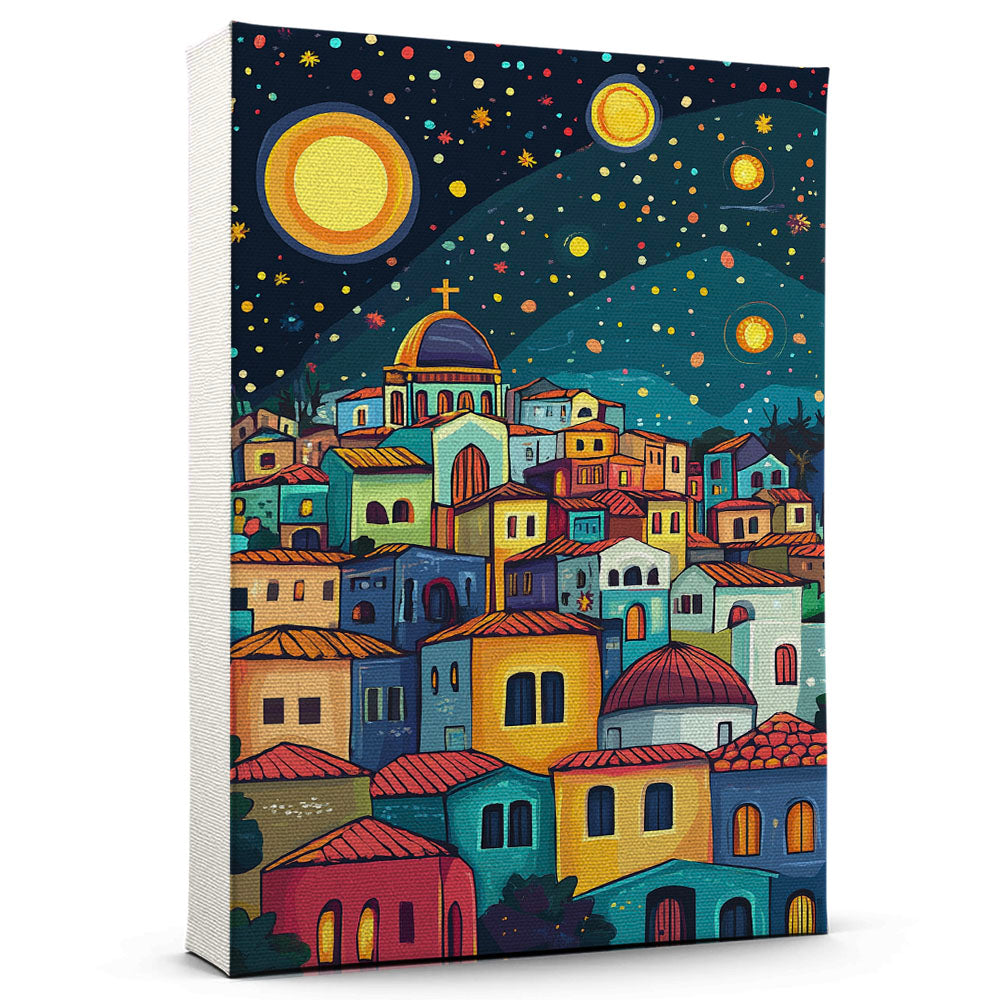 Cusco Travel Canvas Prints, Peru Starry Night Travel decor, Cusco Map ...