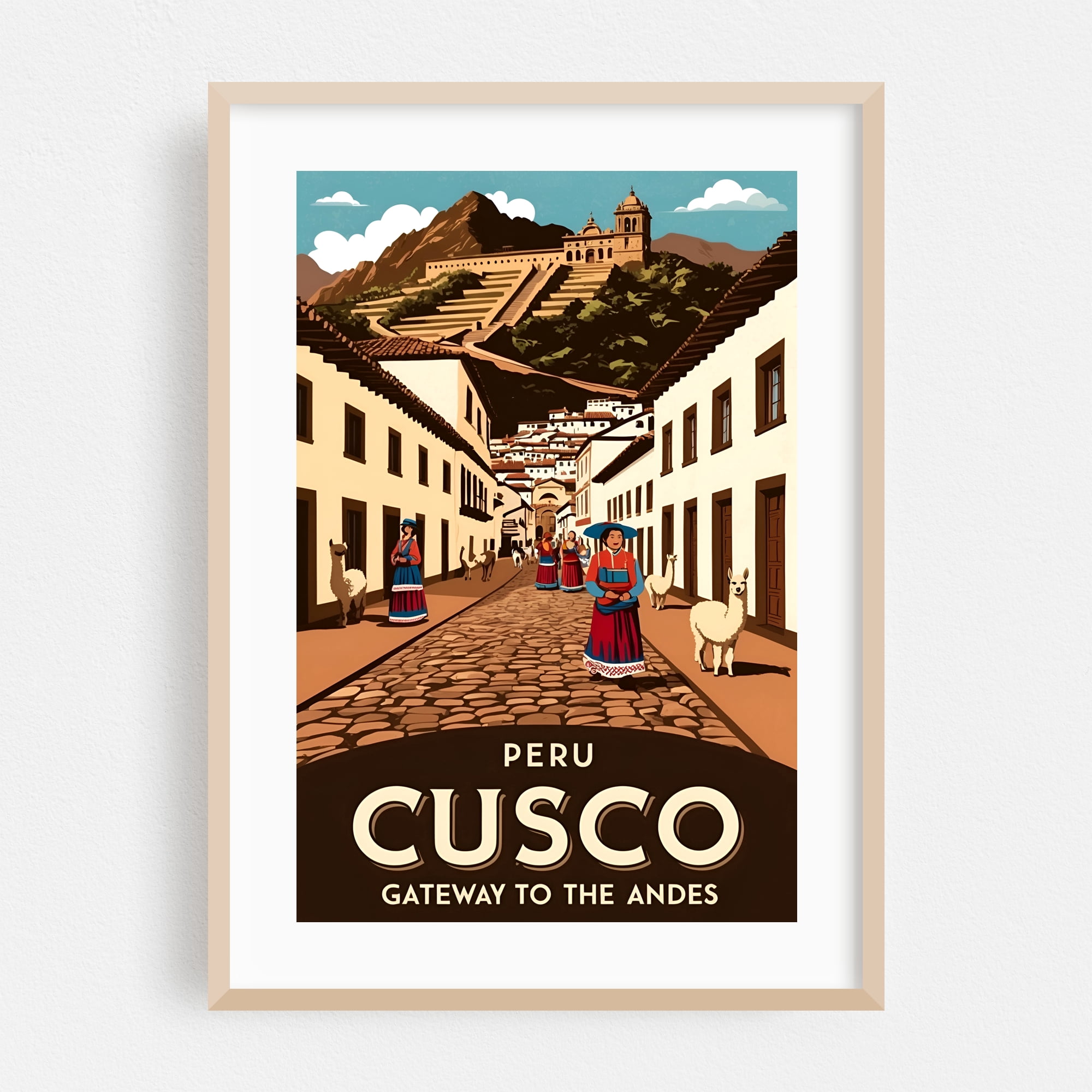 Cusco Vintage Poster – Gateway to the Andes Art Print - Cusco Peru ...