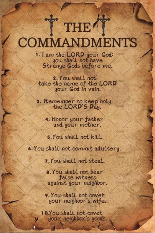 Cusde Christian Signs 10 Commandments Wall Art Decor Religious Bible ...