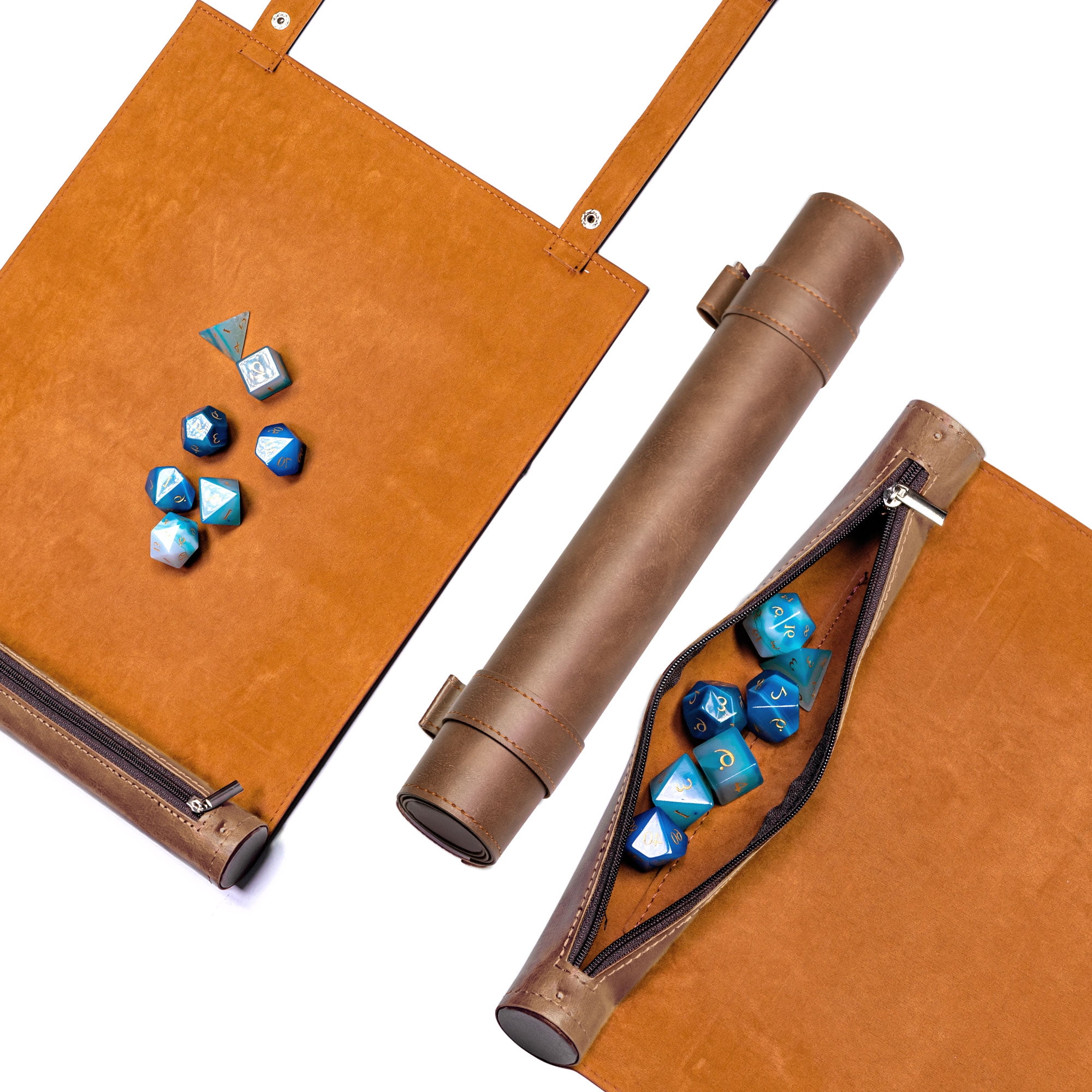 Cusdie 2 in 1 Dice Rolling Mat & Zippered Dice Holder Dice Tray ...