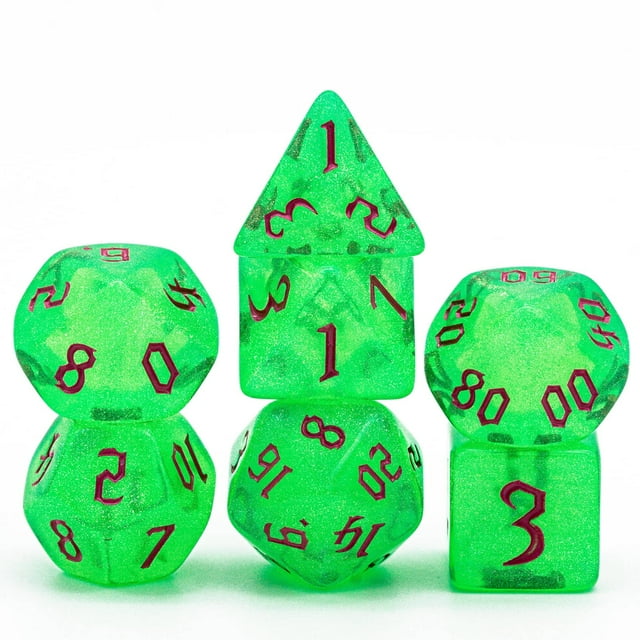 Cusdie 7-Die Acrylic DND Dice, Sickle Font Polyhedral Dice Set for Role ...