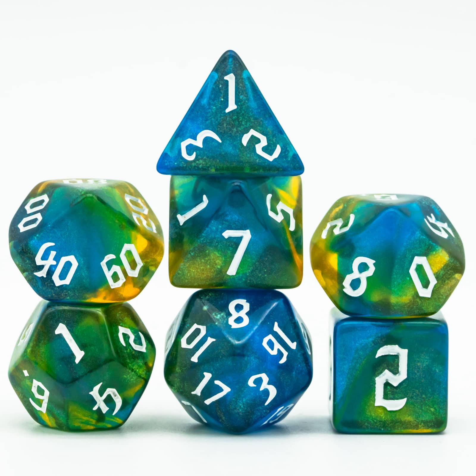 Cusdie 7-Die Acrylic DND Dice, Sickle Font Polyhedral Dice Set for Role ...