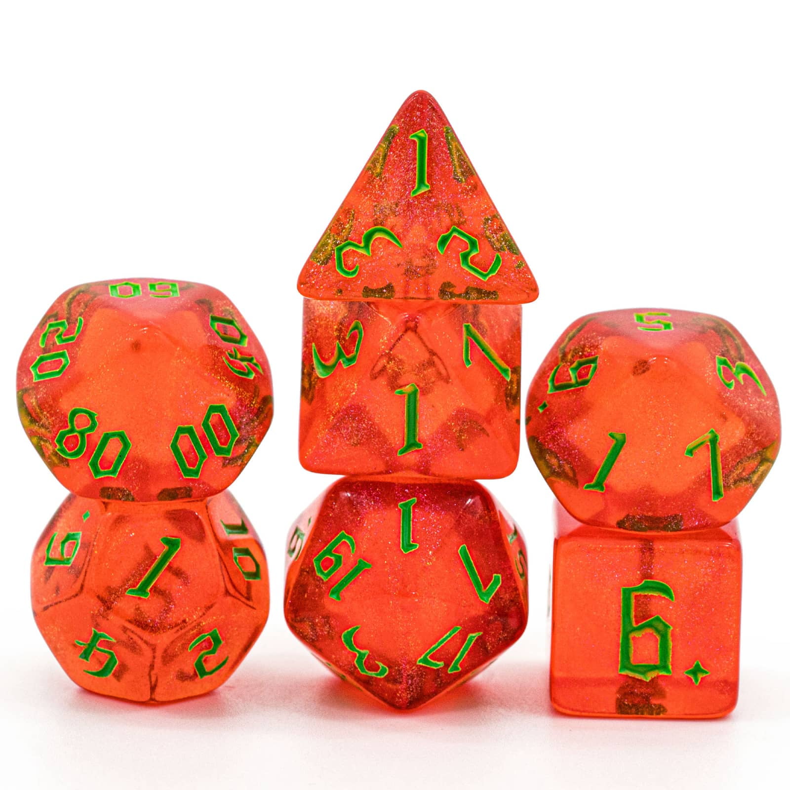 Cusdie 7-Die Acrylic DND Dice, Sickle Font Polyhedral Dice Set for Role ...