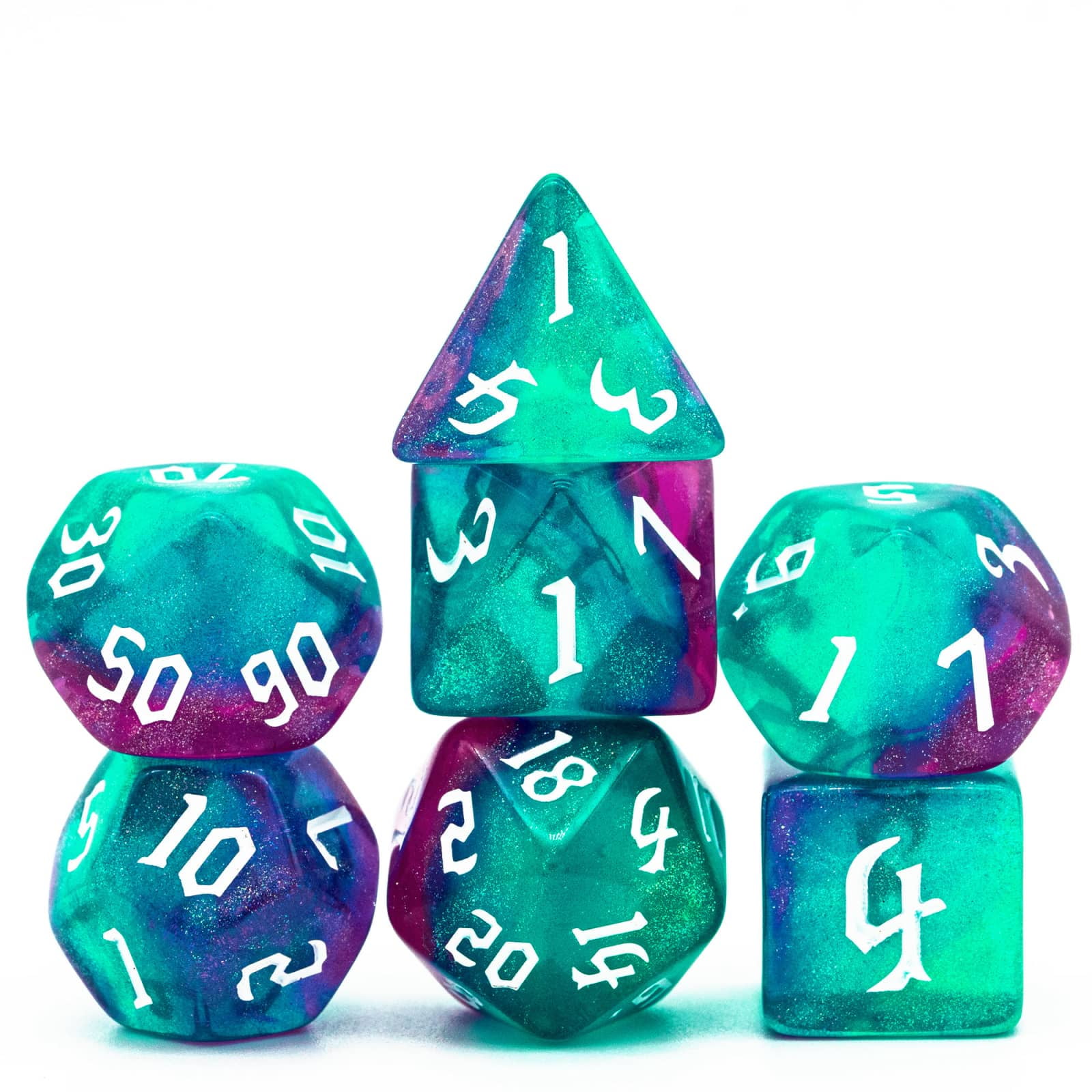 Cusdie 7-Die Acrylic DND Dice, Sickle Font Polyhedral Dice Set for Role ...