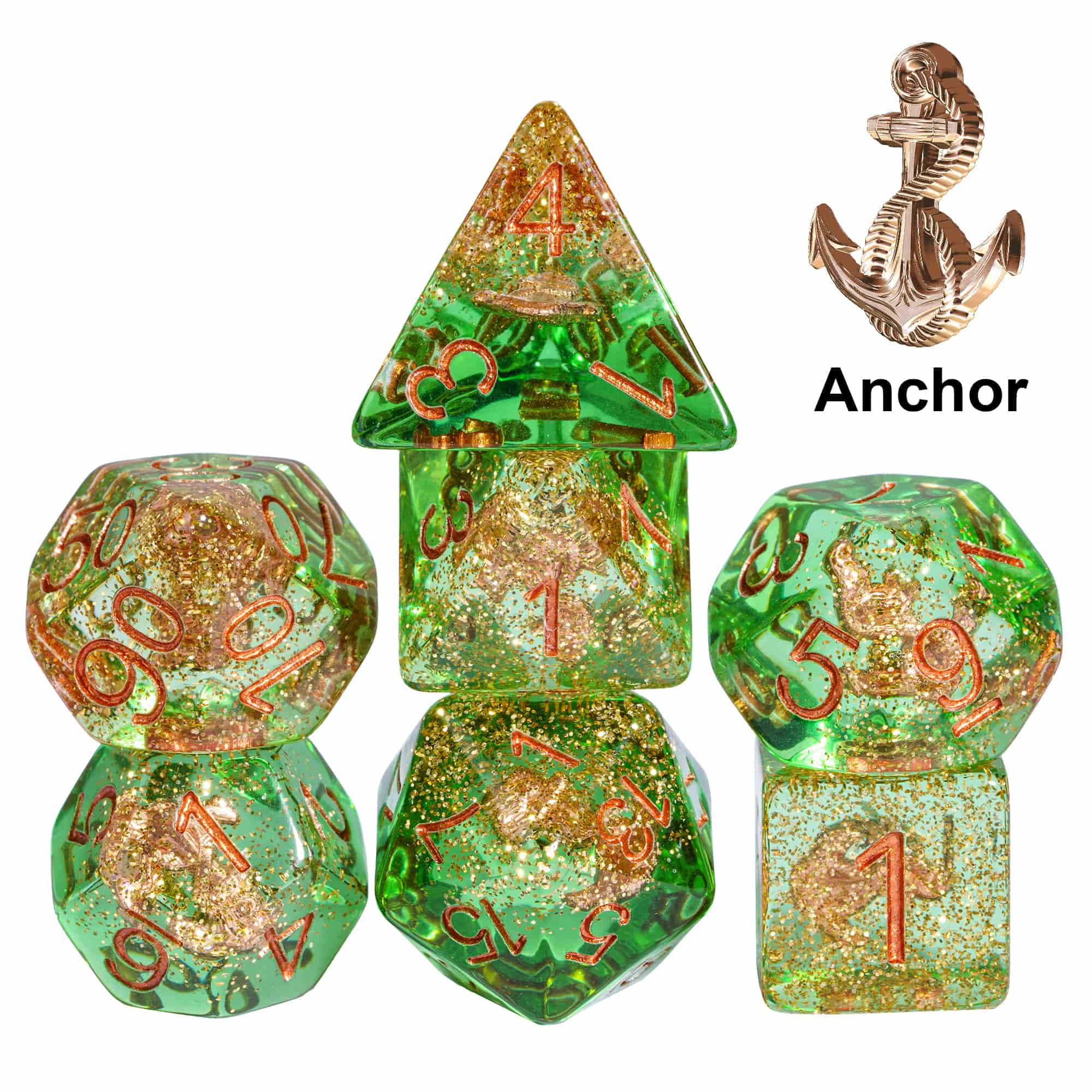 Cusdie 7-Die DND Dice Anchor Dice Set Polyhedral DND Dice for Dungeons ...