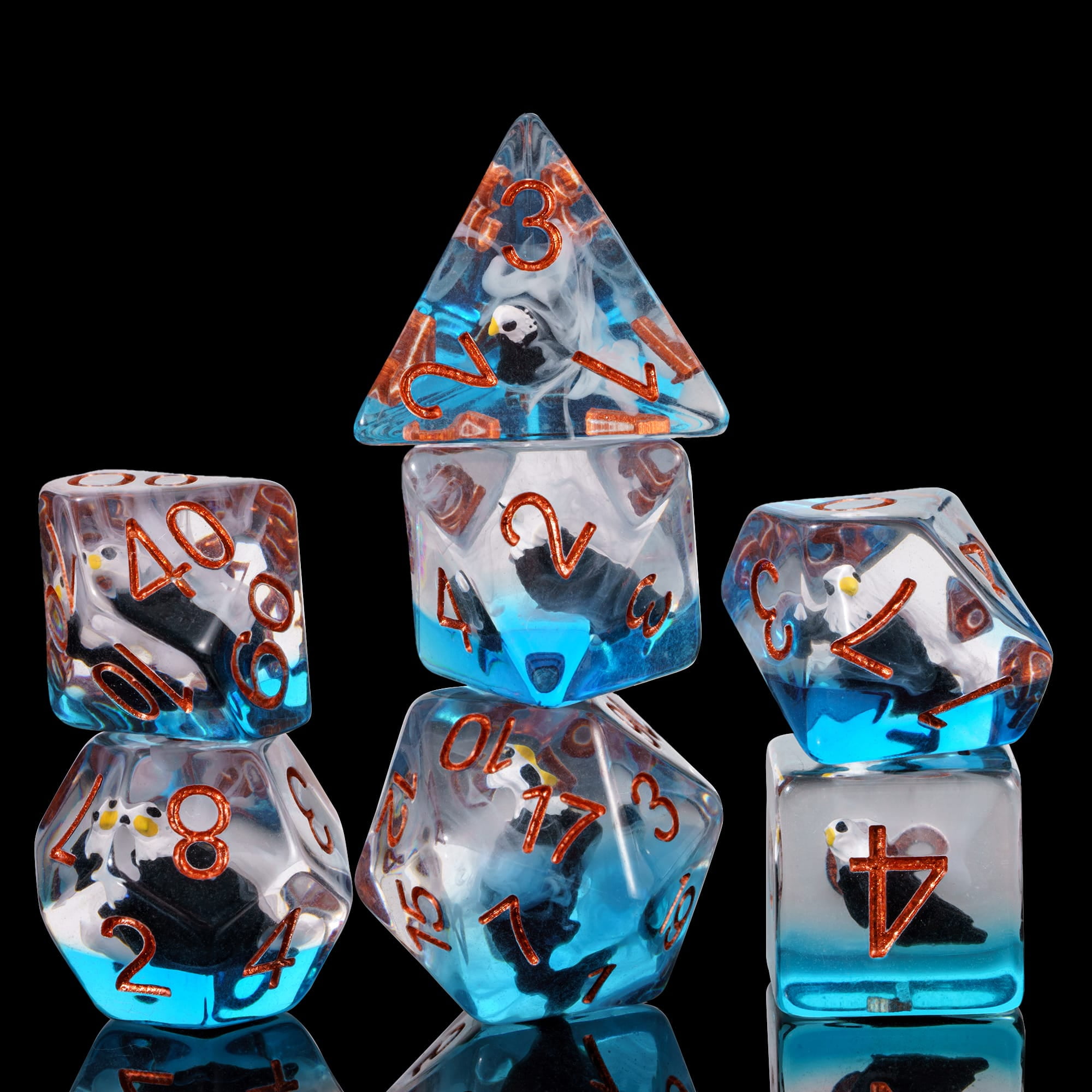 Cusdie 7-Die DND Dice, Polyhedral Dice Set Filled with Animal, for Role ...