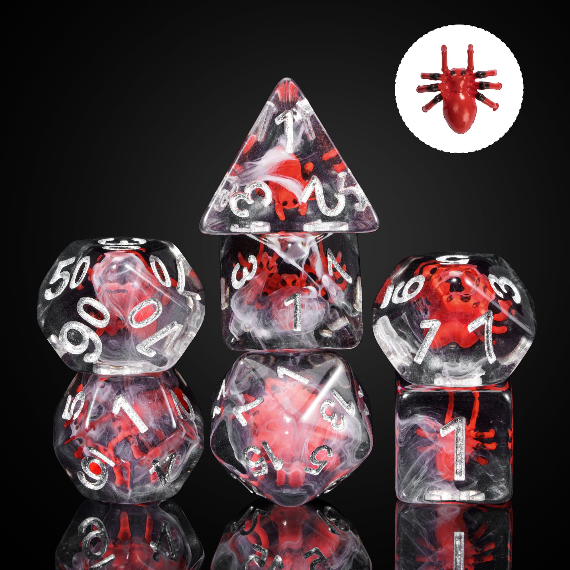 Cusdie 7-Die DND Dice, Polyhedral Dice Set Filled with Animal, for Role ...
