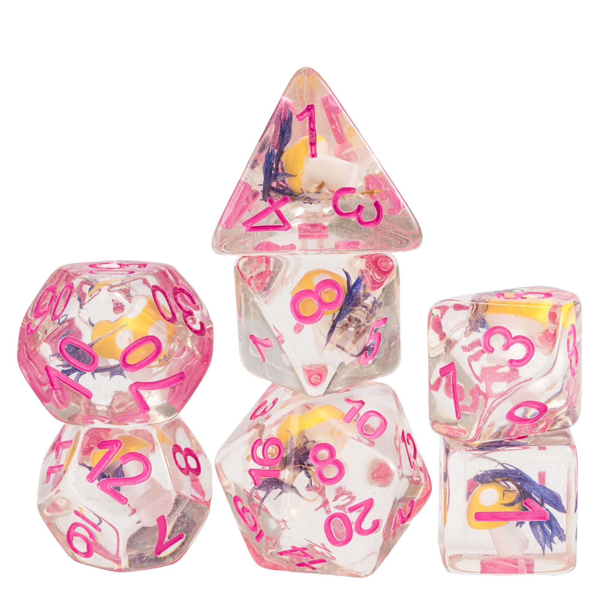 Cusdie 7-Die DND Dice, Polyhedral Dice Set Filled with Mushroom, for ...