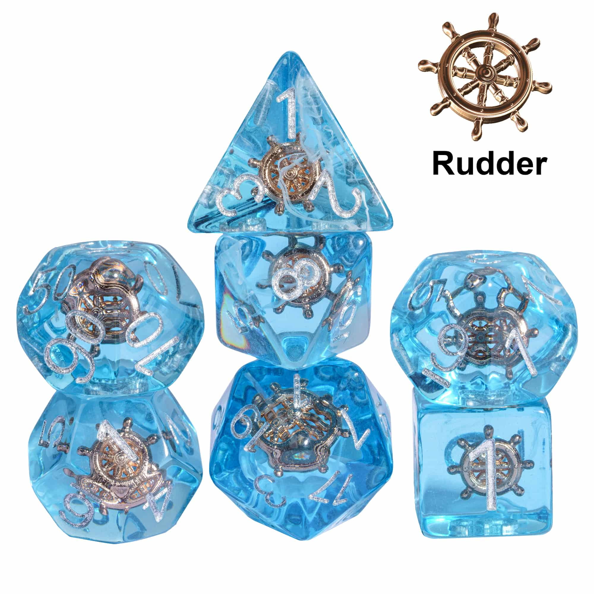 Cusdie 7-Die DND Dice Rudder Dice Set Polyhedral DND Dice for Dungeons ...