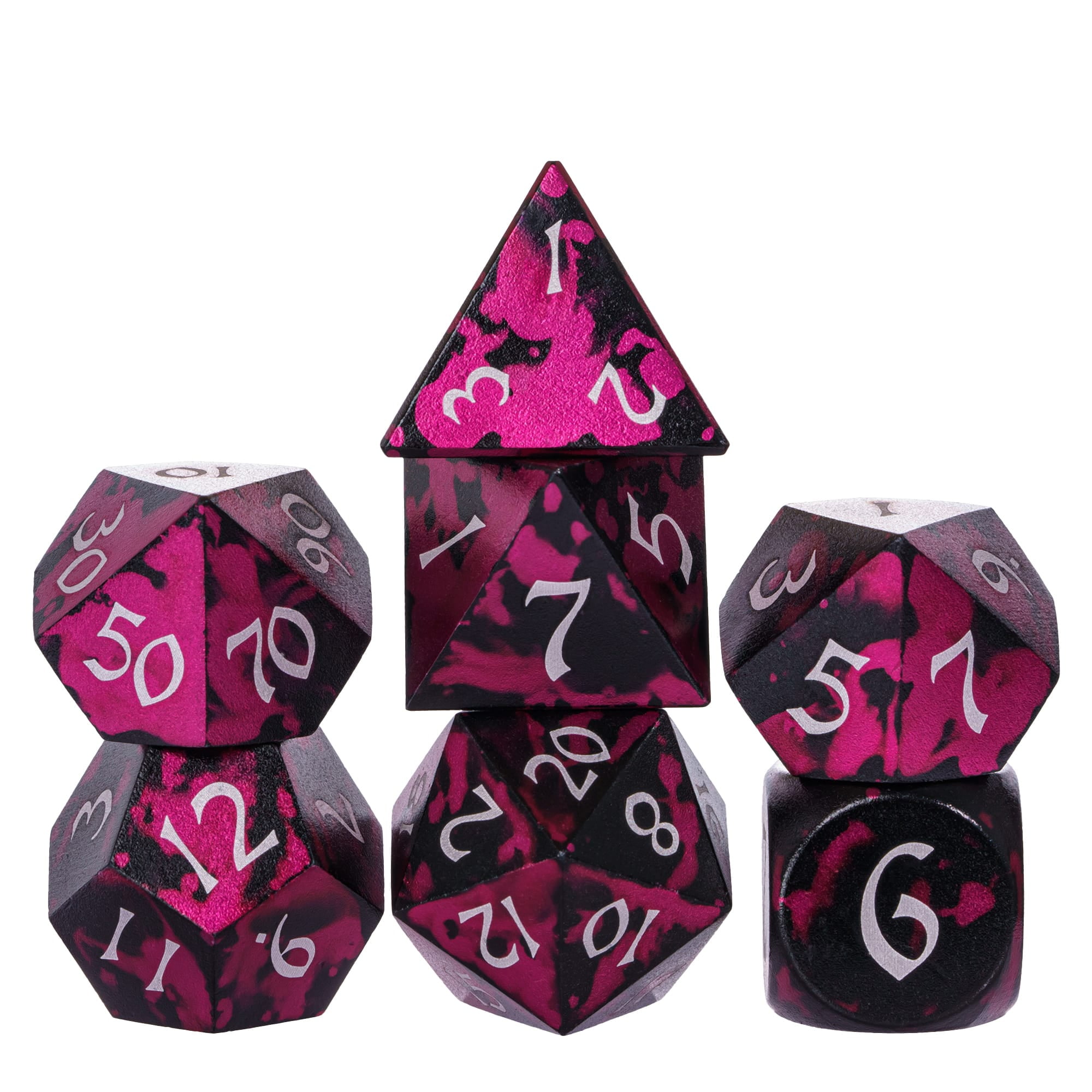 Cusdie 7-Die DND Dice Set - Premium Aluminum Metal Dice Polyhedral D&D ...