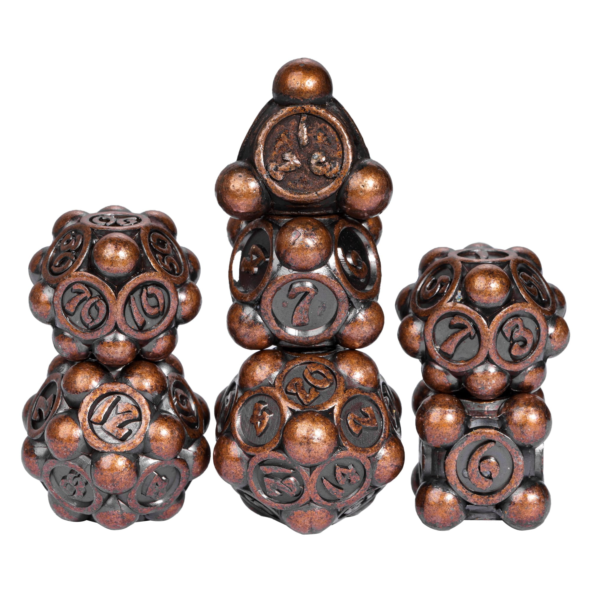 Cusdie 7-Die Metal DND Dice Set, Ball Tip Design Metal Polyhedral D&D ...