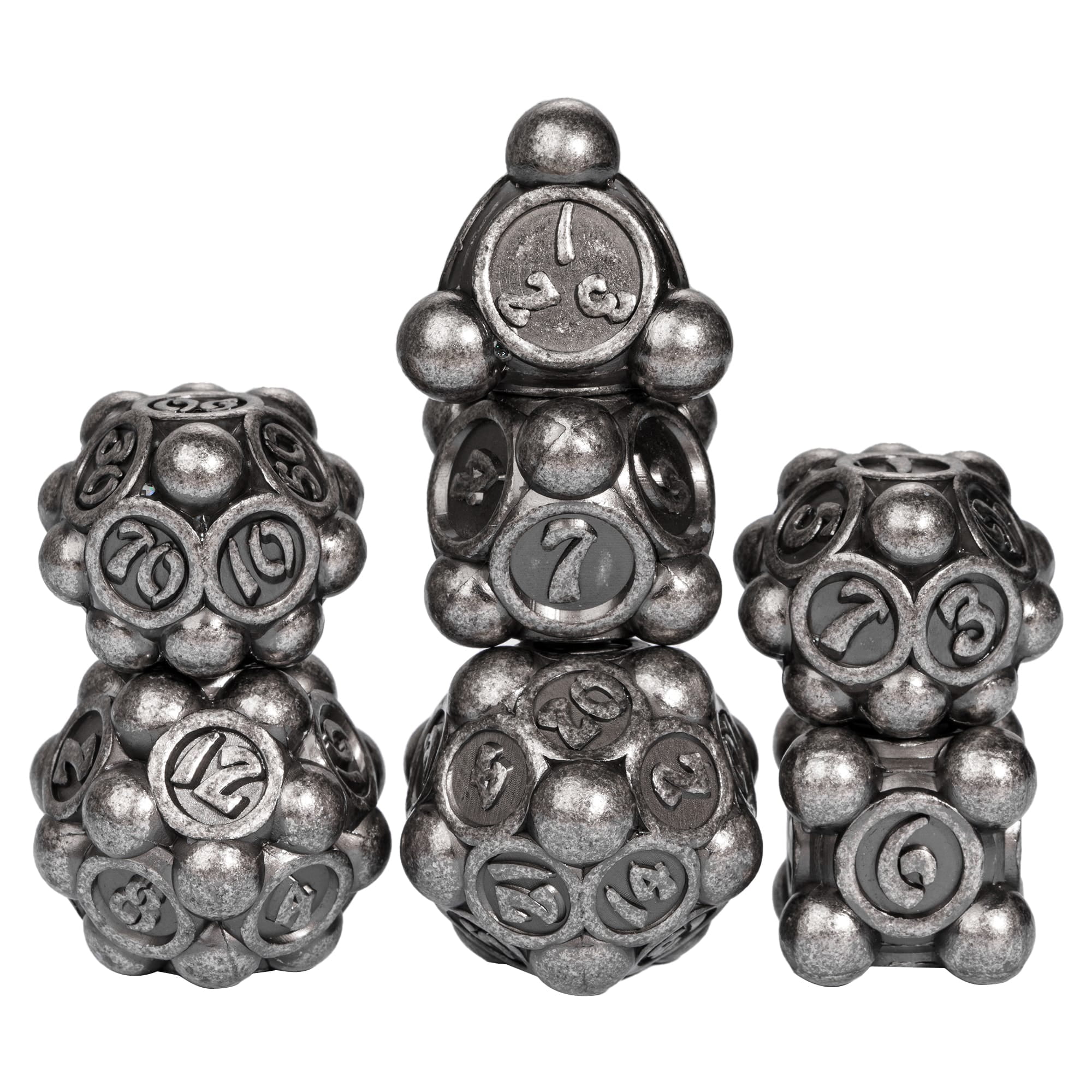 Cusdie 7-Die Metal DND Dice Set, Ball Tip Design Metal Polyhedral D&D ...