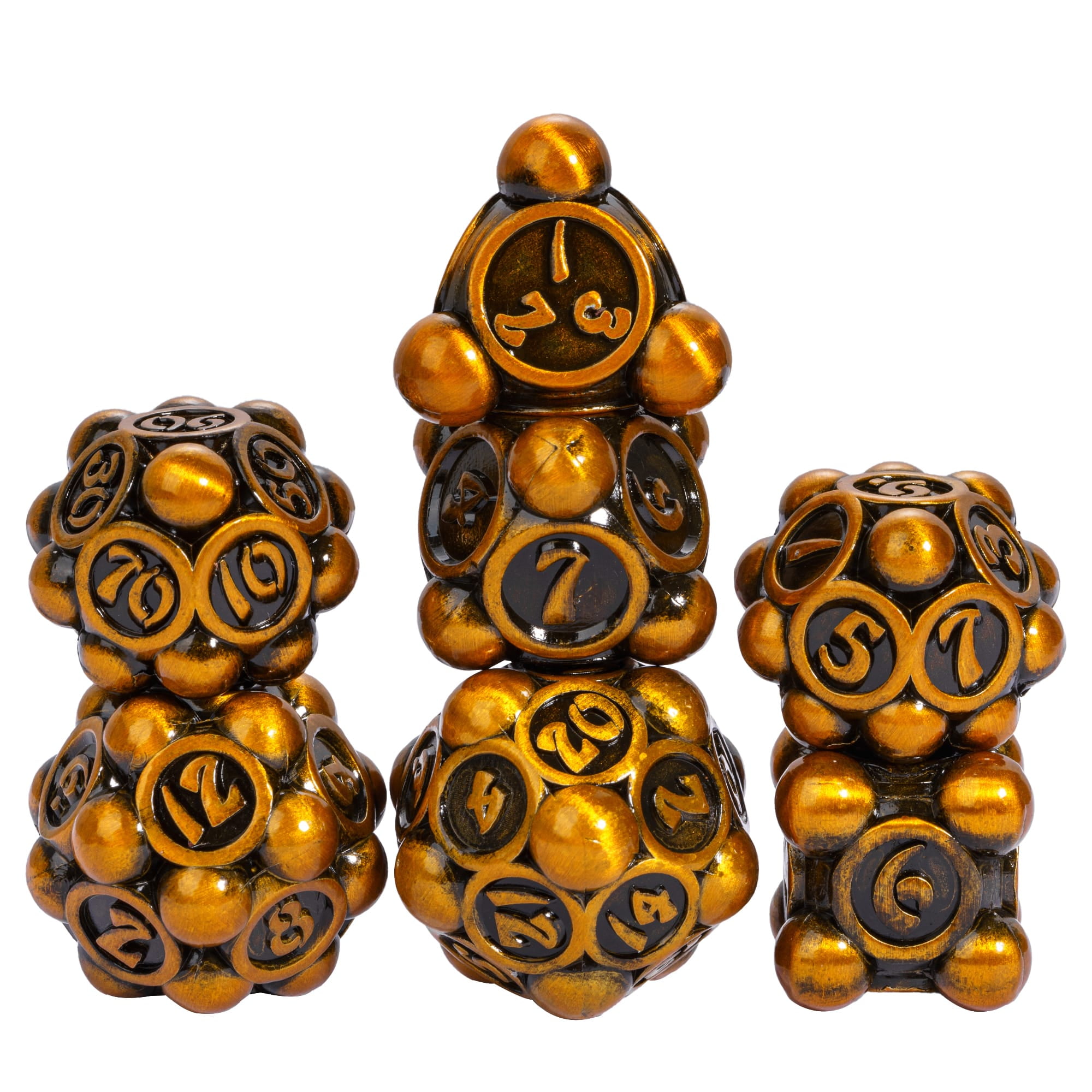 Cusdie 7-Die Metal DND Dice Set, Ball Tip Design Metal Polyhedral D&D ...