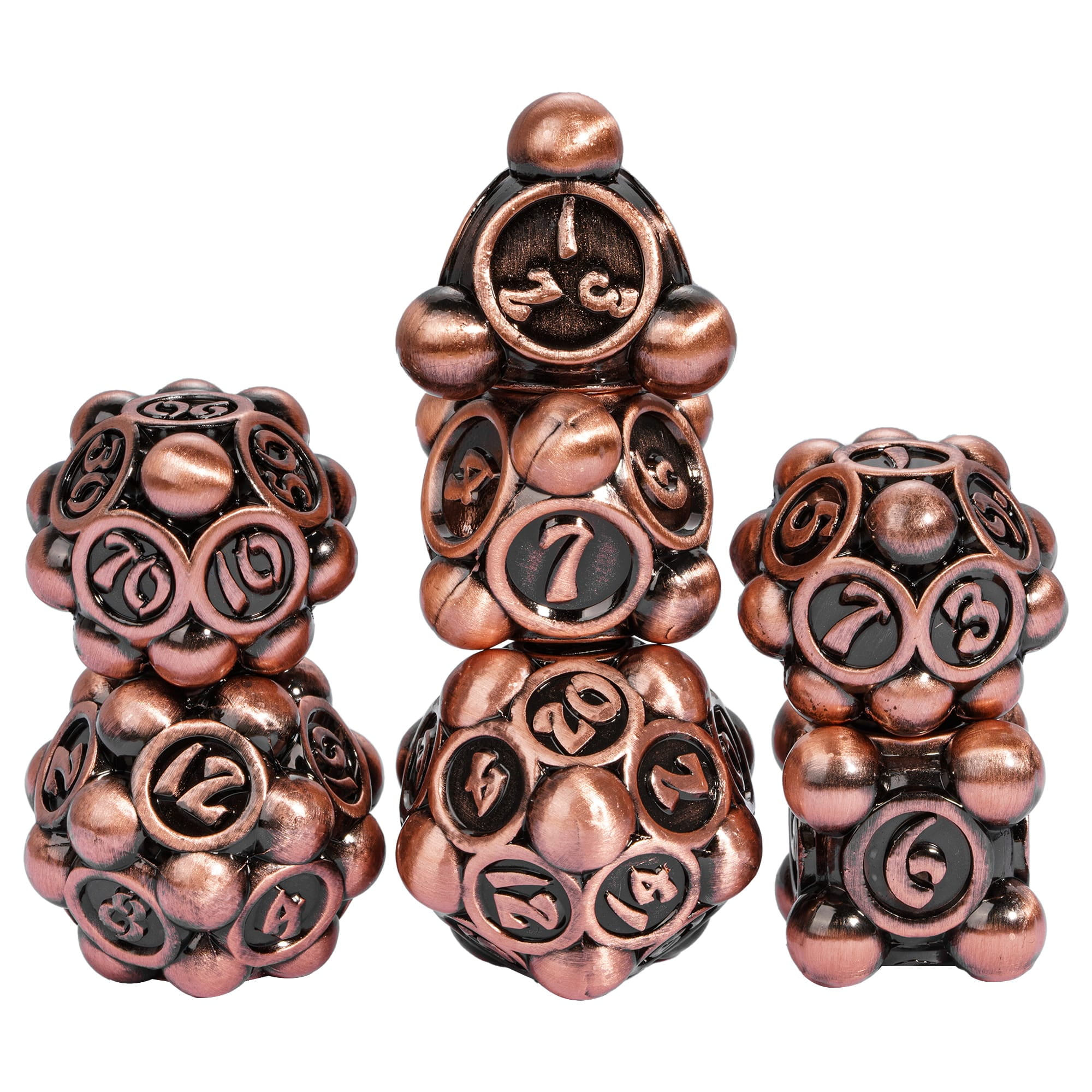 Cusdie 7-Die Metal DND Dice Set, Ball Tip Design Metal Polyhedral D&D ...