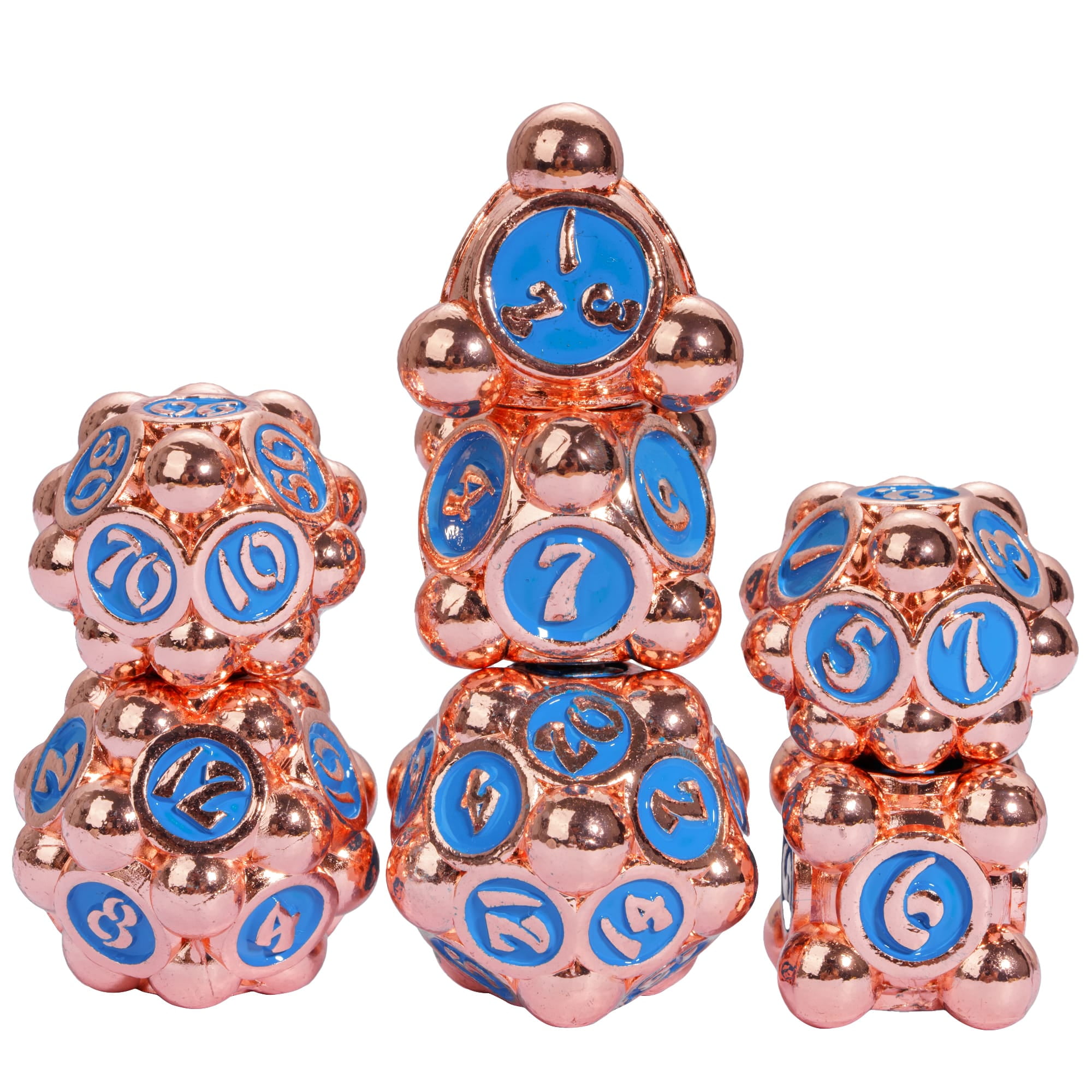 Cusdie 7-Die Metal DND Dice Set, Ball Tip Design Metal Polyhedral D&D ...