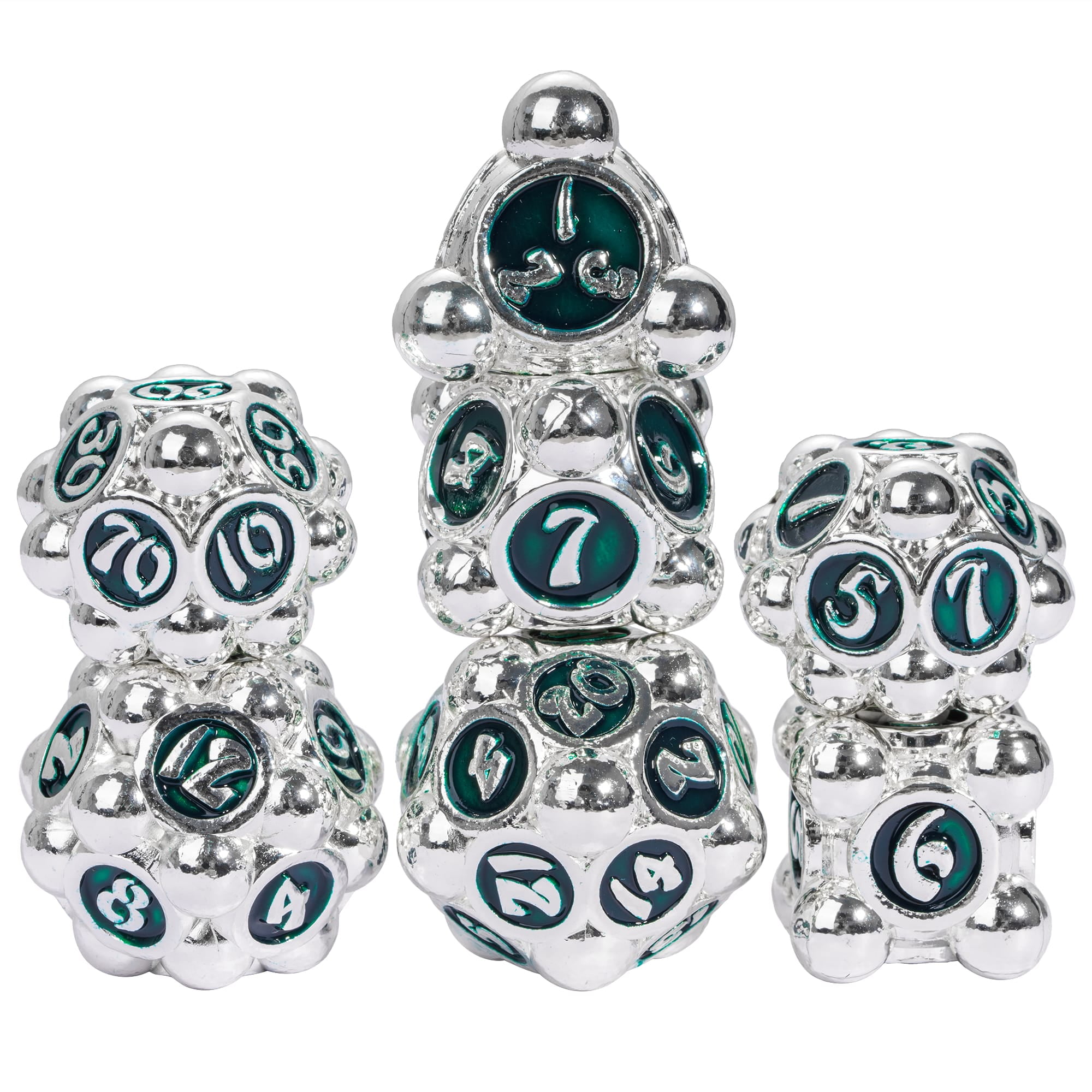 Cusdie 7-Die Metal DND Dice Set, Ball Tip Design Metal Polyhedral D&D ...