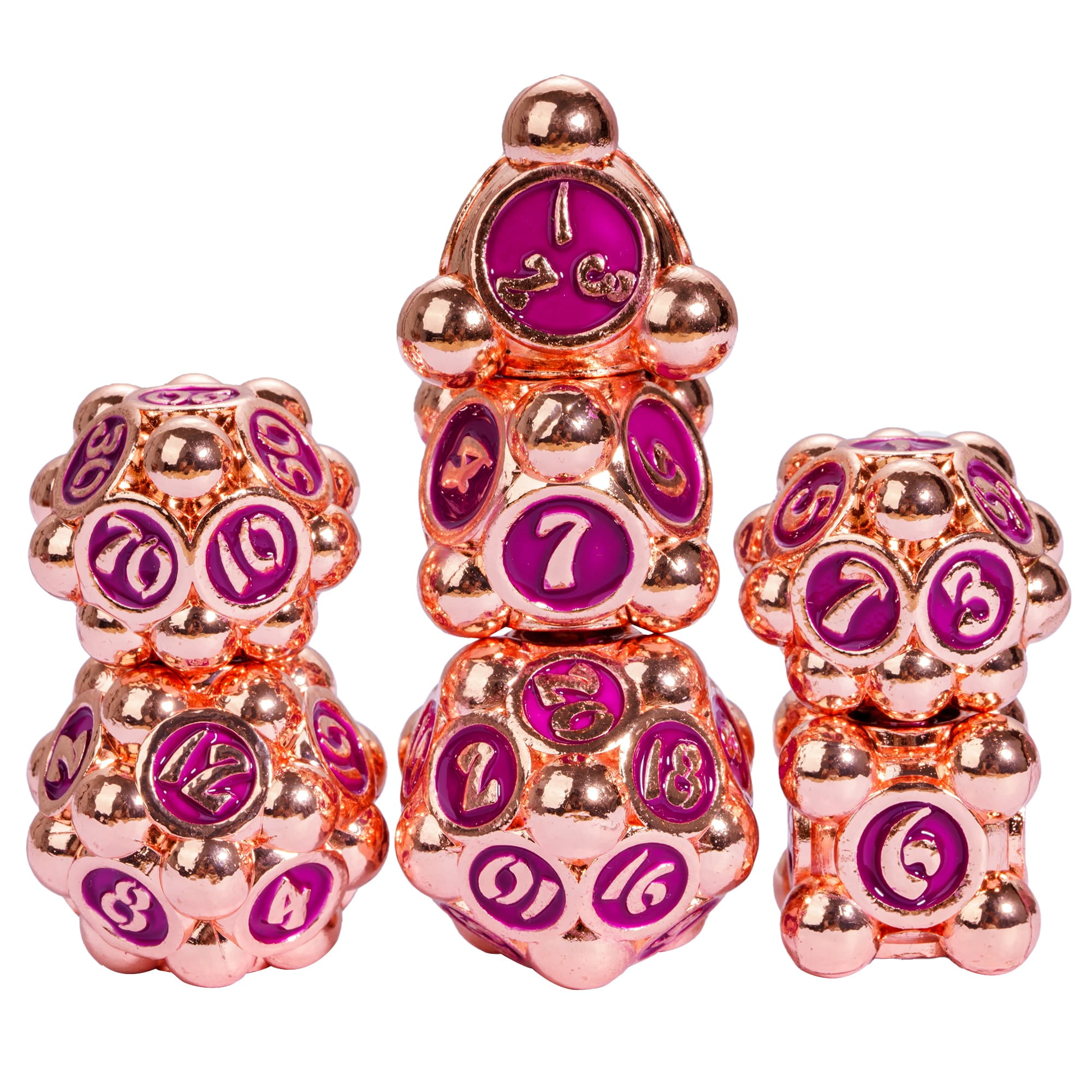 Cusdie 7-Die Metal DND Dice Set, Ball Tip Design Metal Polyhedral D&D ...