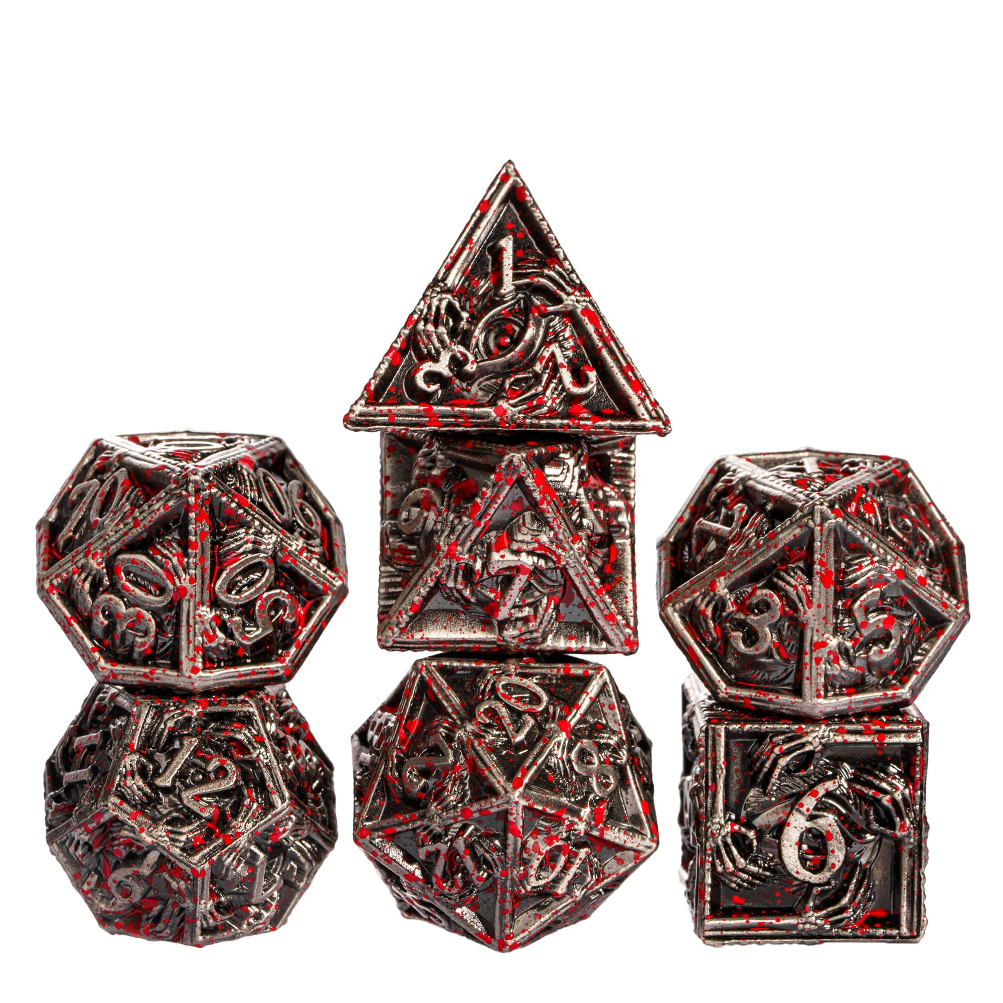 Cusdie 7-Die Metal DND Dice Set, Ghost Claw Design Metal Polyhedral D&D ...