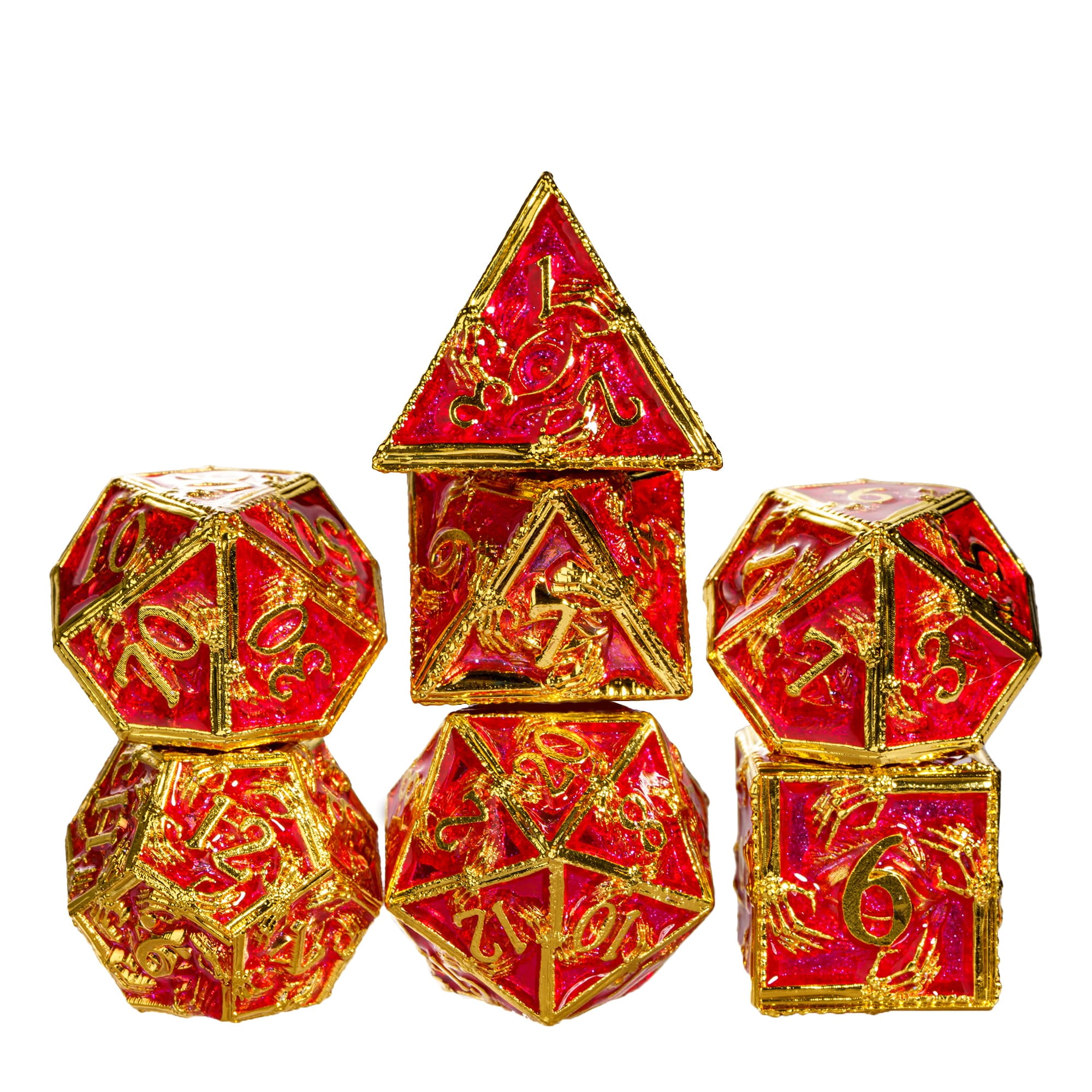 Cusdie 7-Die Metal DND Dice Set, Ghost Claw Design Metal Polyhedral D&D ...