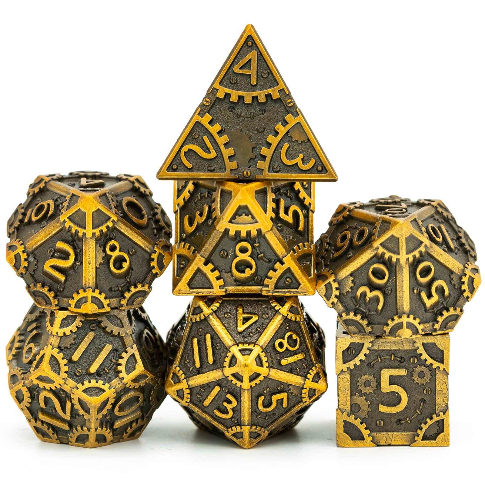 Cusdie 7 PCS/SET DND Metal Dice, Steampunk Polyhedral D&D Dice Set ...