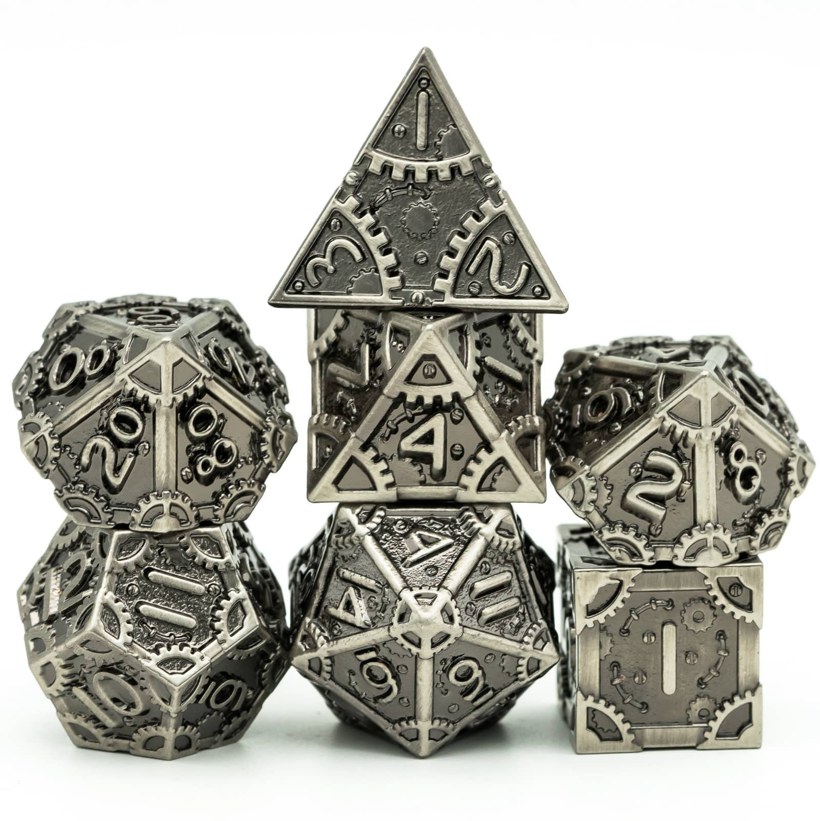 Cusdie 7 PCS/SET DND Metal Dice, Steampunk Polyhedral D&D Dice Set ...