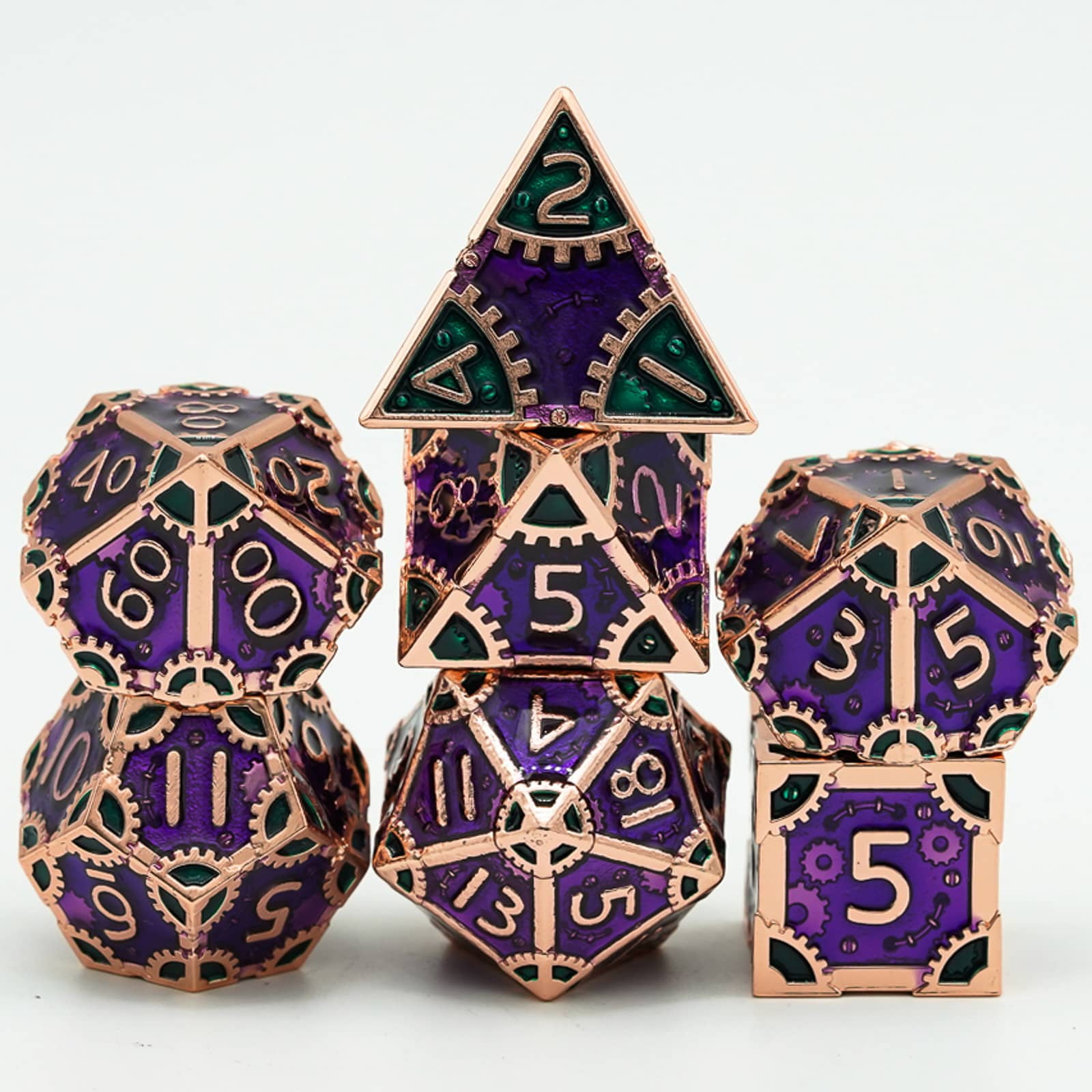 Cusdie 7 PCS/SET DND Metal Dice, Steampunk Polyhedral D&D Dice Set ...