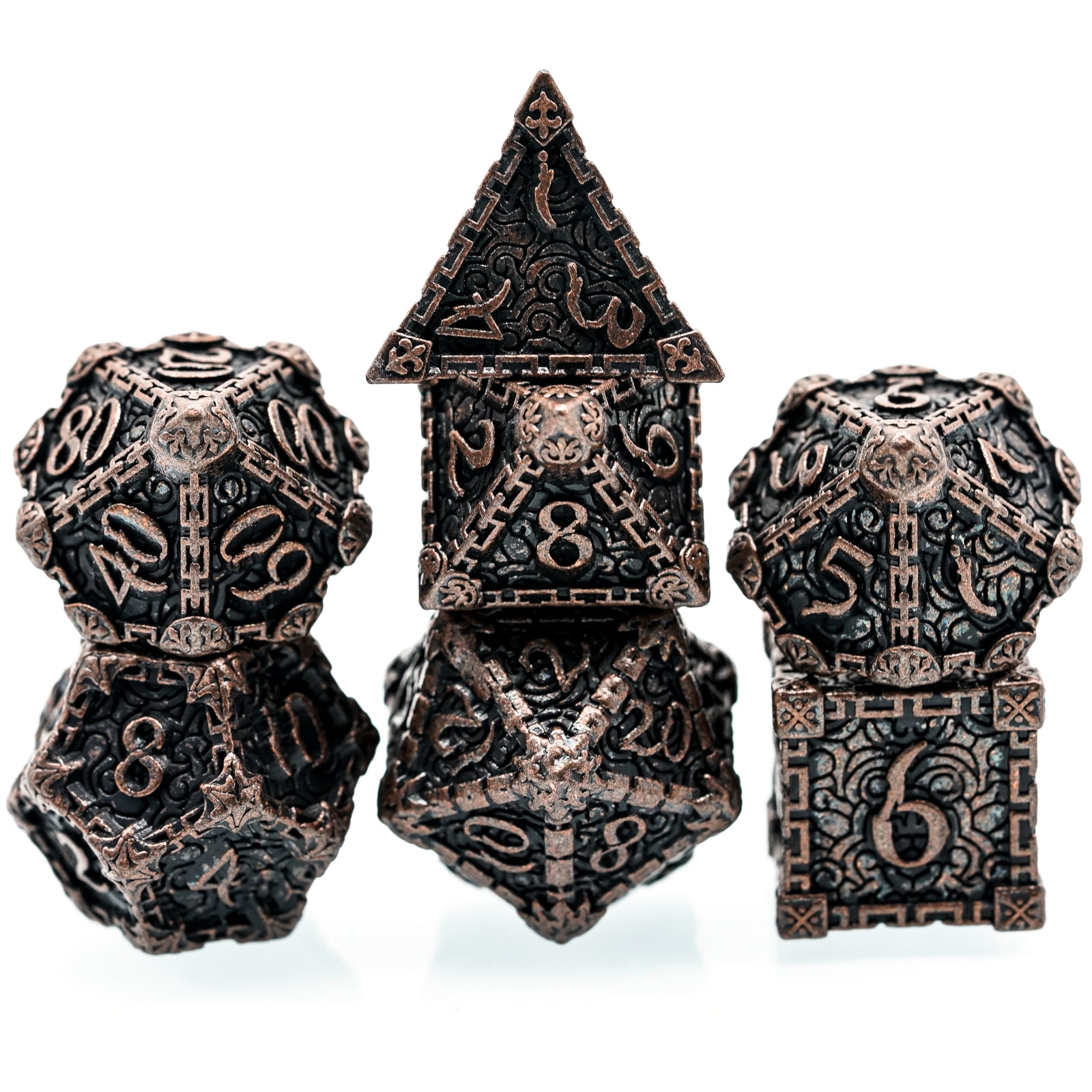 Cusdie 7 Pcs DND Metal Dice, Dagger Design Polyhedral Dice Set, Metal ...