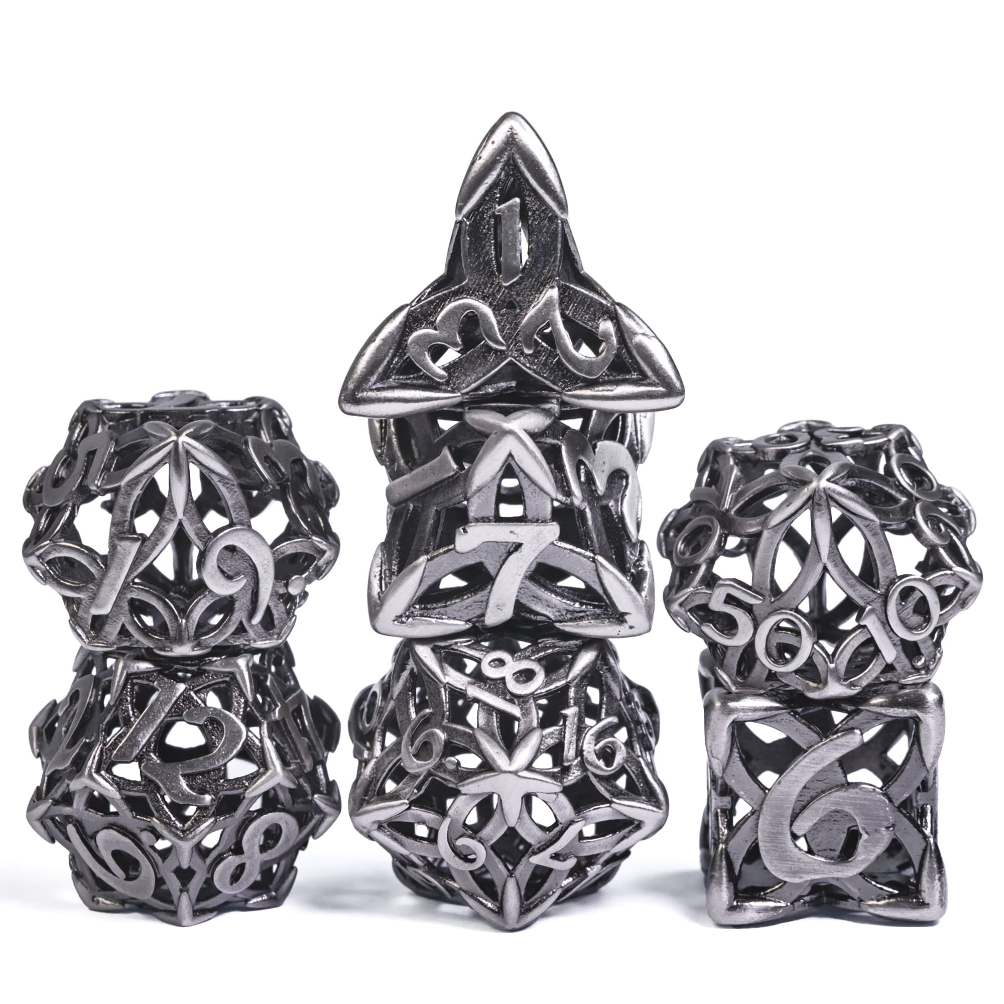Cusdie Hollow Metal Dice, Celtic Knot D&D Dice, 7 Pcs Metal Dice Set ...