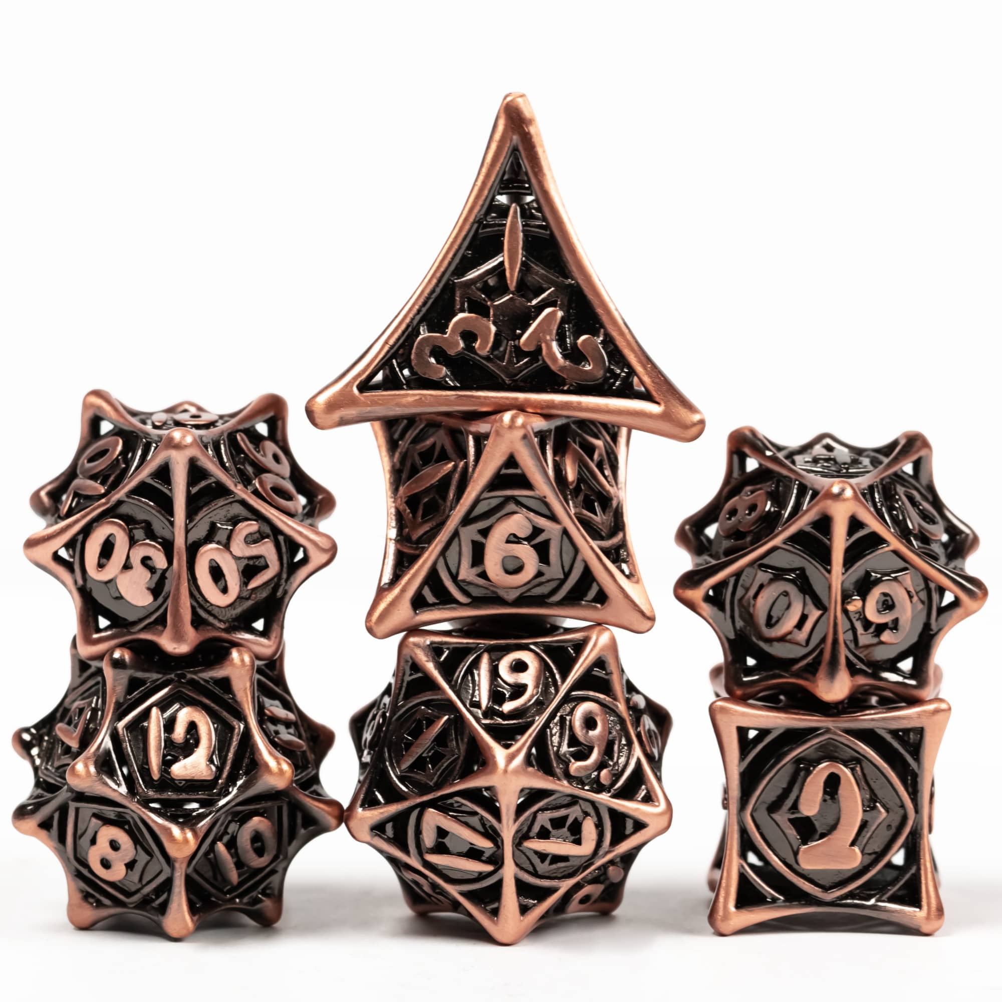 Cusdie Hollow Metal Dice, Cobweb D&D Dice, 7 Pcs Metal Dice Set ...