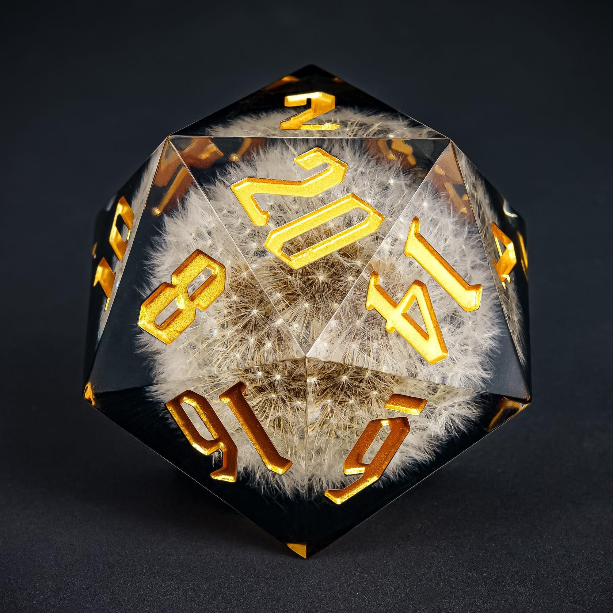 Cusdie Large D20 Dice 55mm with Sharp Edges, D&D 20 Sided Dice, Handmade DND Giant D20 for ...