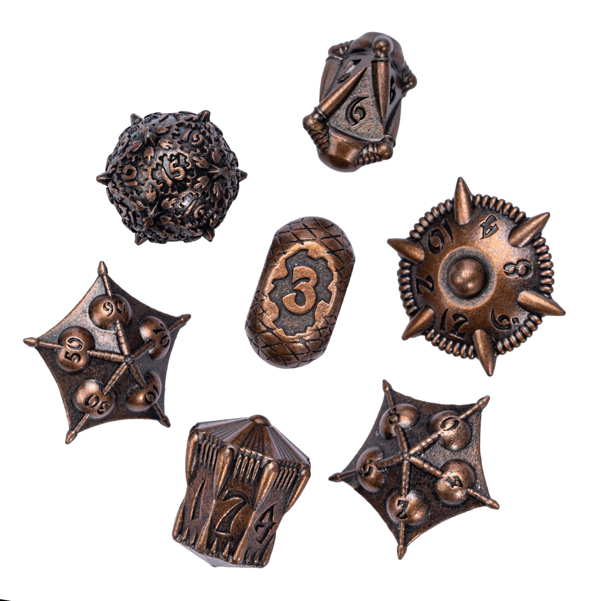 Cusdie Metal DND Dice Set, 7 die Metal Polyhedral D&D Dice Set Dragon ...