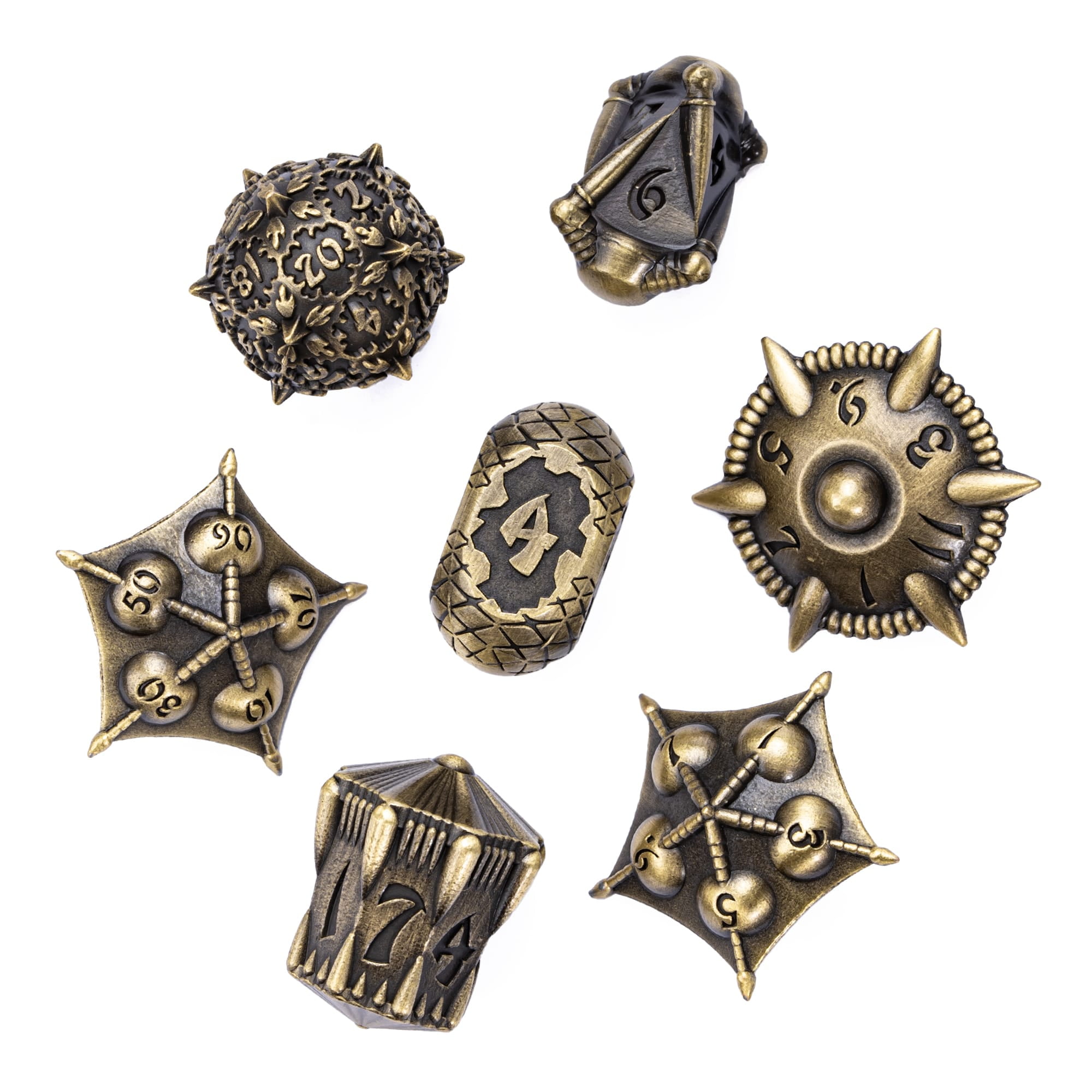 Cusdie Metal DND Dice Set, 7 die Metal Polyhedral D&D Dice Set Dragon ...