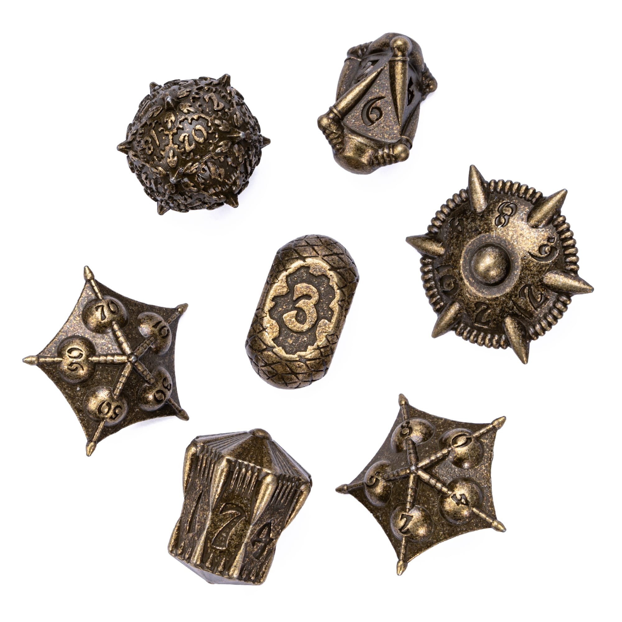 Cusdie Metal DND Dice Set, 7 die Metal Polyhedral D&D Dice Set Dragon ...