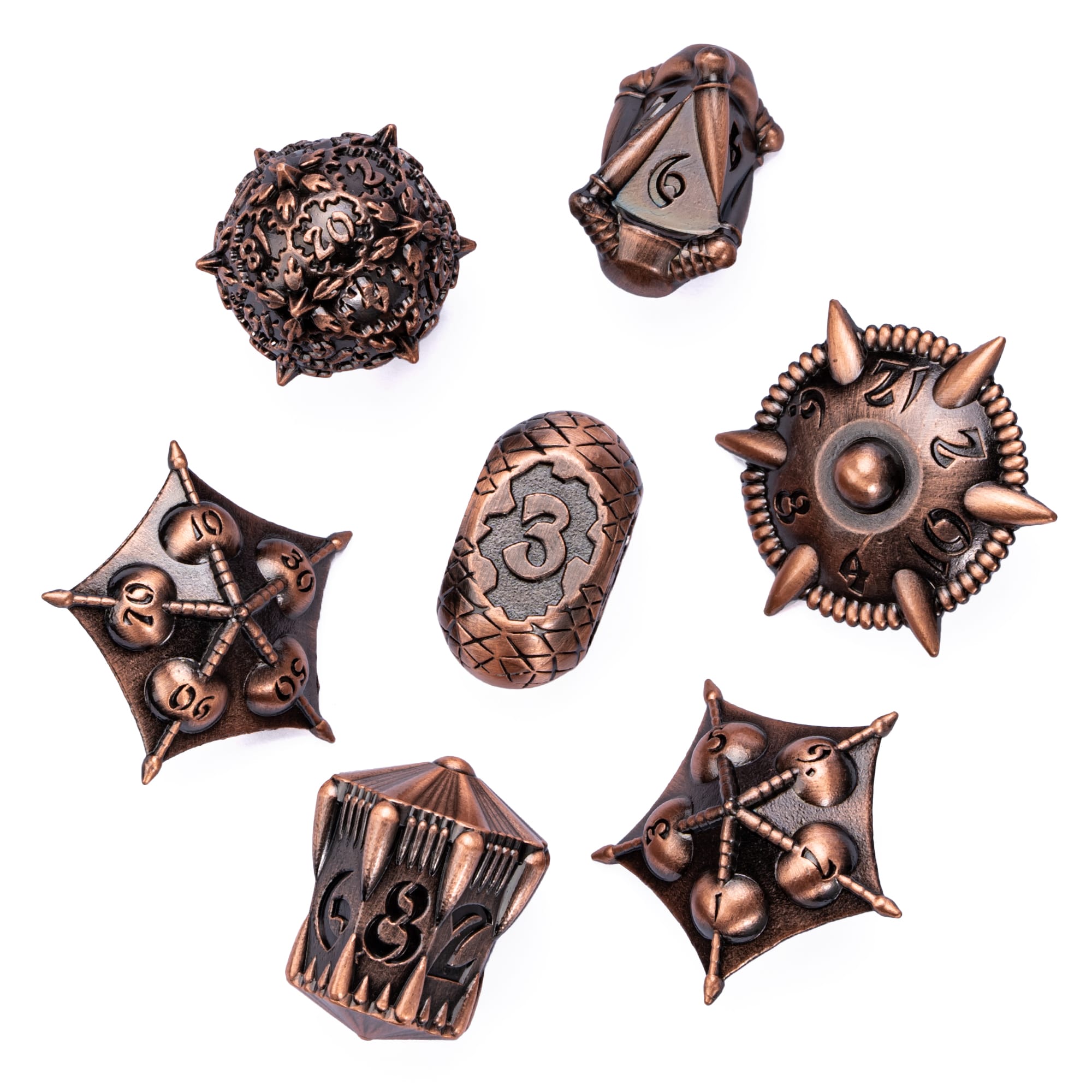 Cusdie Metal DND Dice Set, 7 die Metal Polyhedral D&D Dice Set Dragon ...